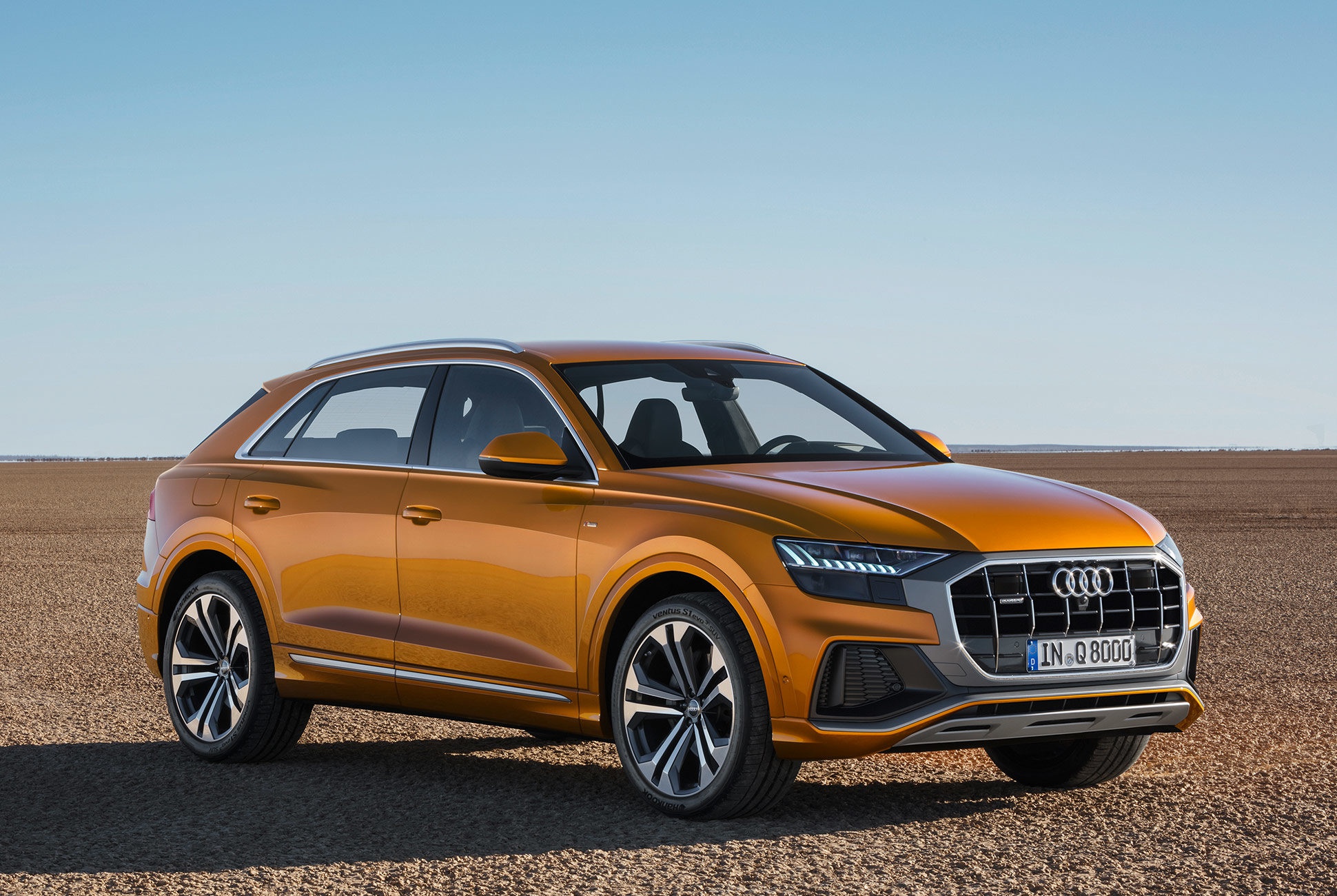Download SUV Orange Car Car Audi Vehicle Audi Q8 HD Wallpaper
