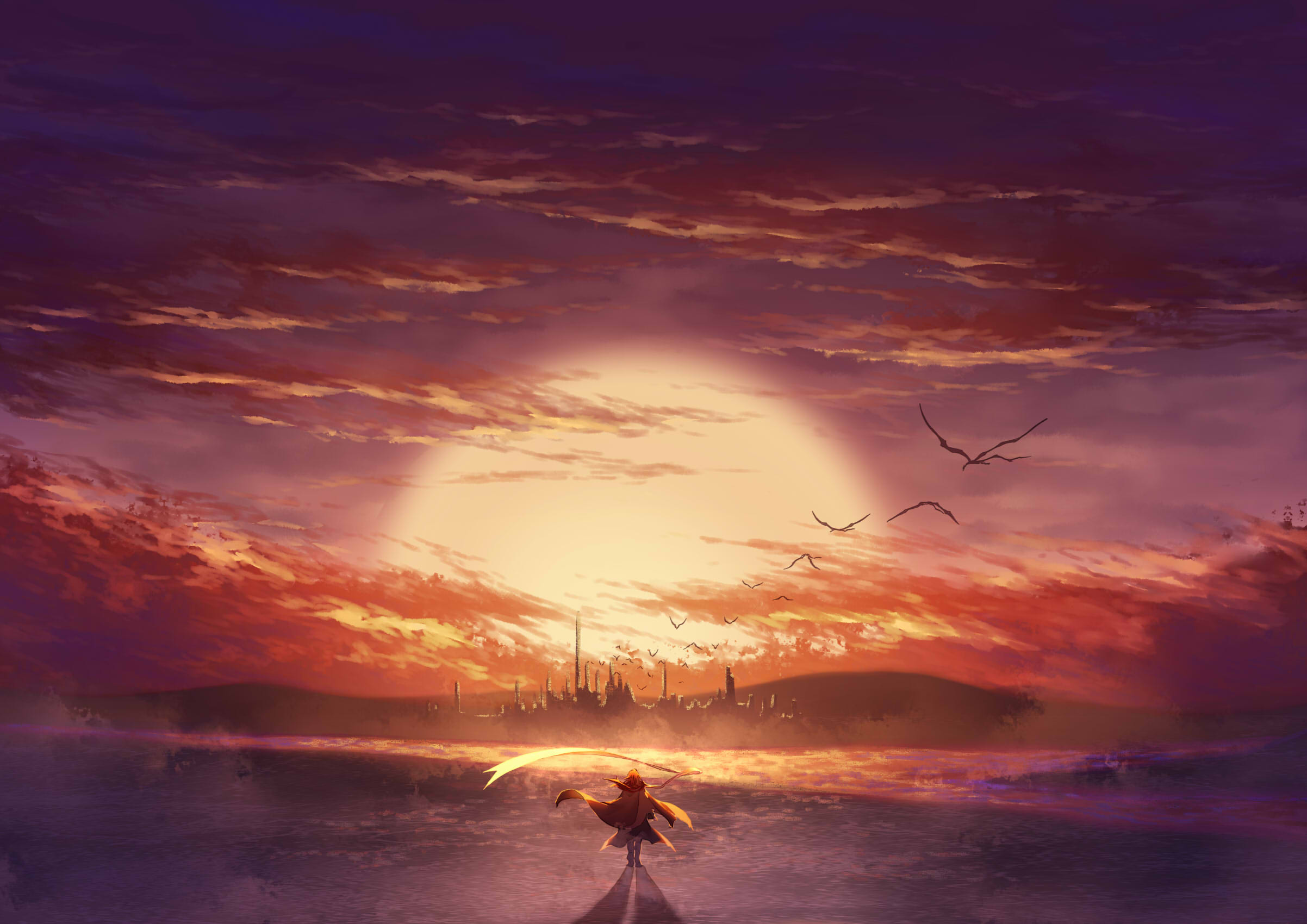 Anime Sunset Dream - HD Wallpaper by Arsh