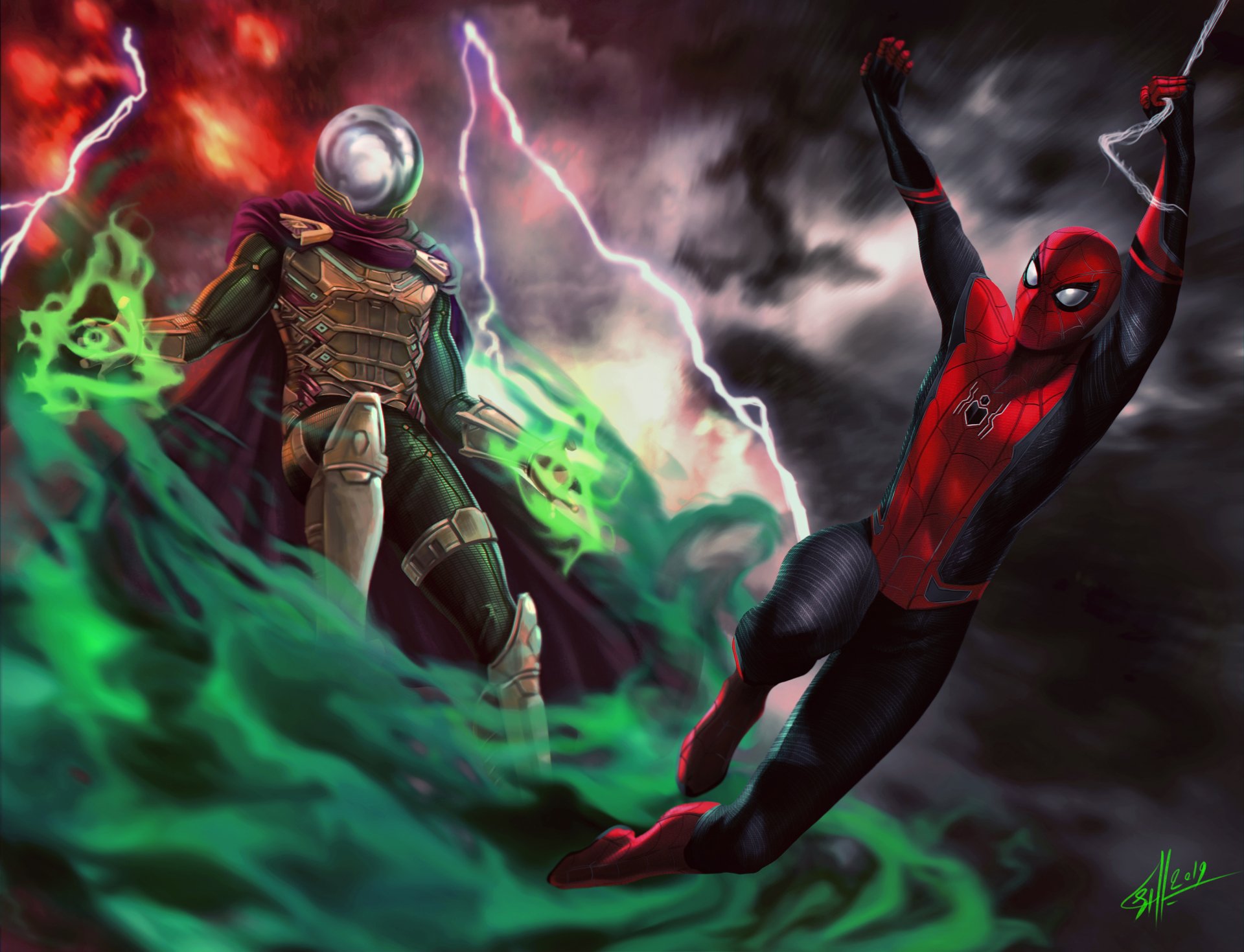 Spider-Man vs. Mysterio: Epic Showdown HD Wallpaper – Far From Home