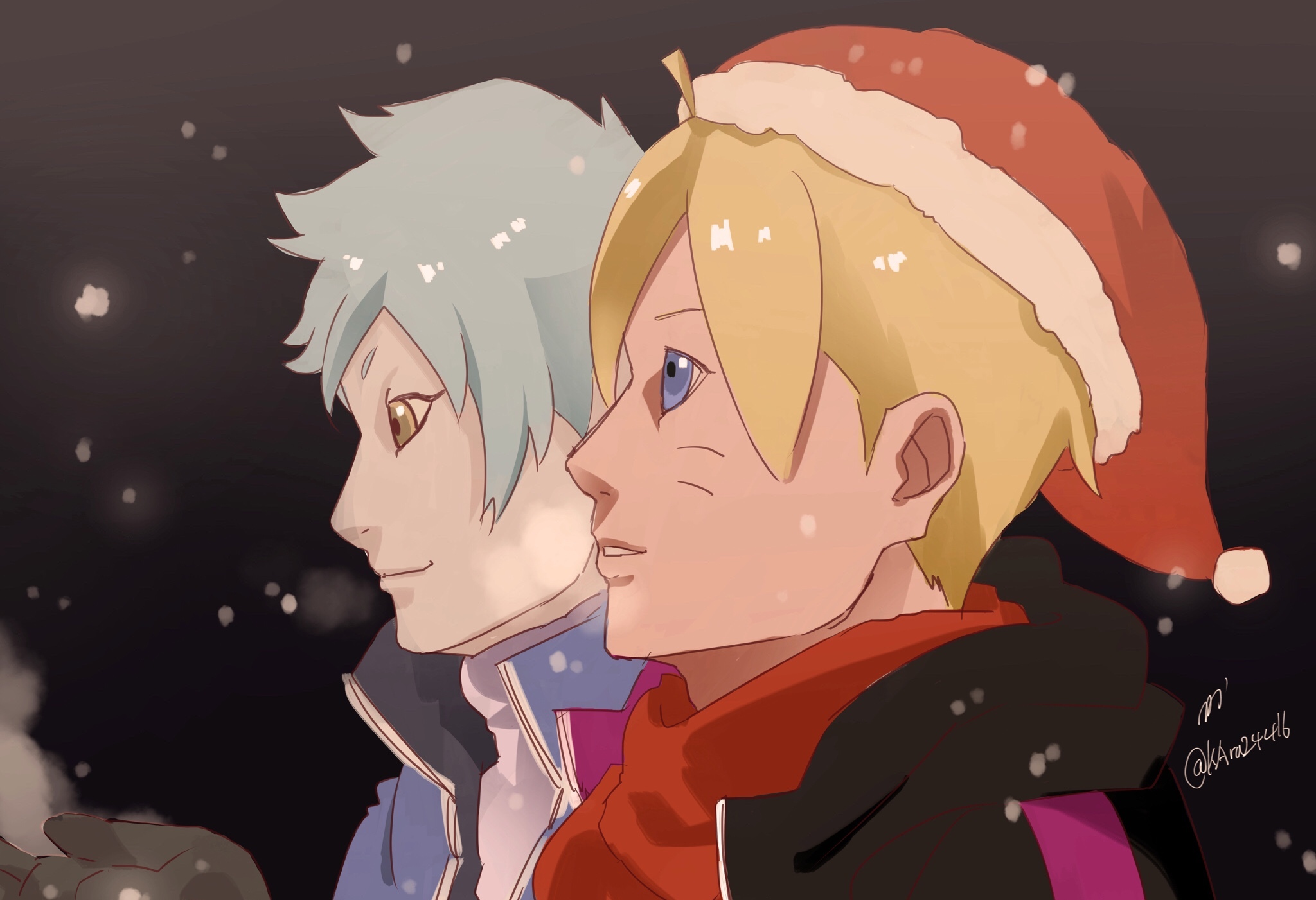 Download Santa Hat Snow Boruto Uzumaki Mitsuki (Naruto) Anime Boruto HD ...