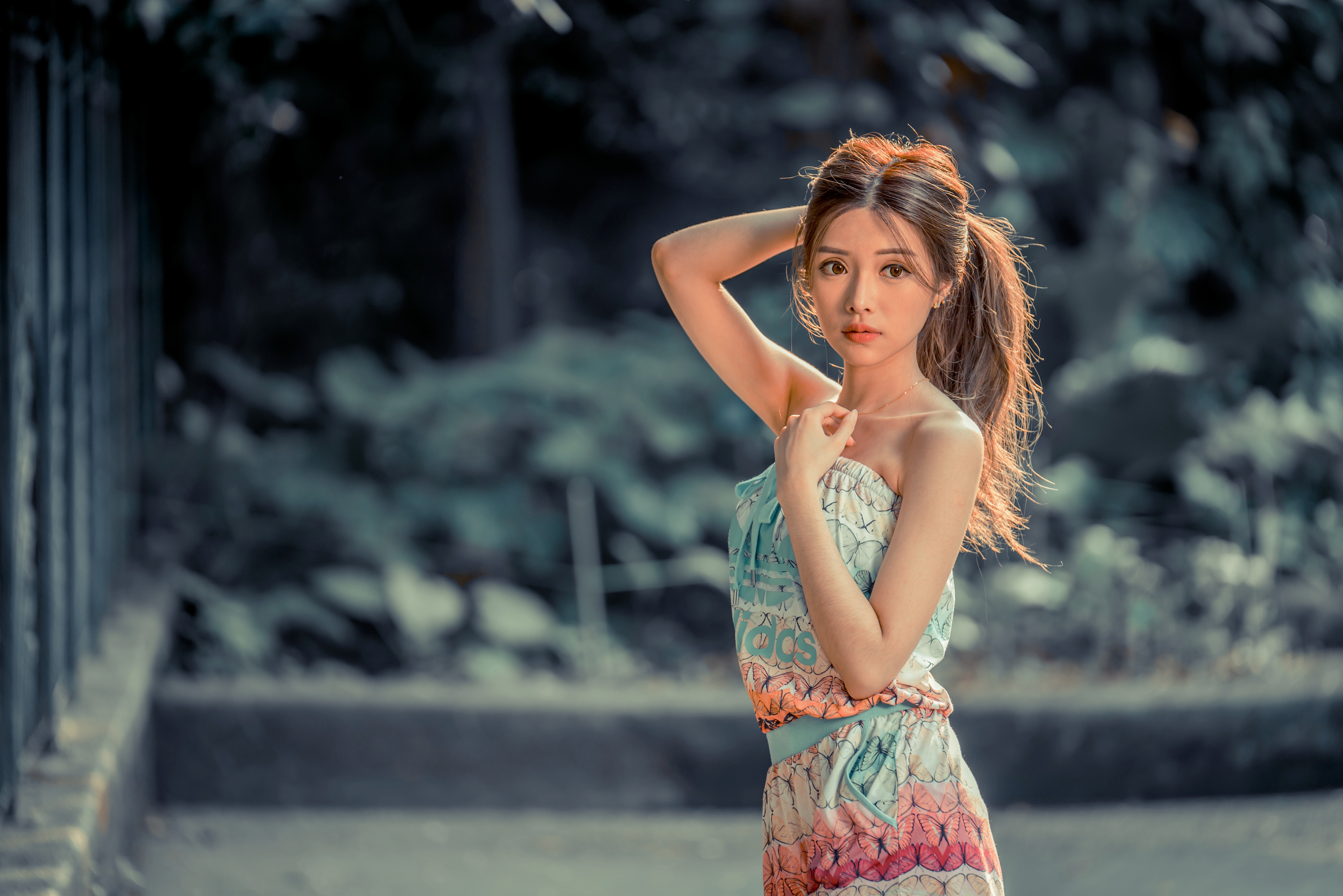 Download Brunette Brown Eyes Depth Of Field Dress Woman Asian 4k Ultra
