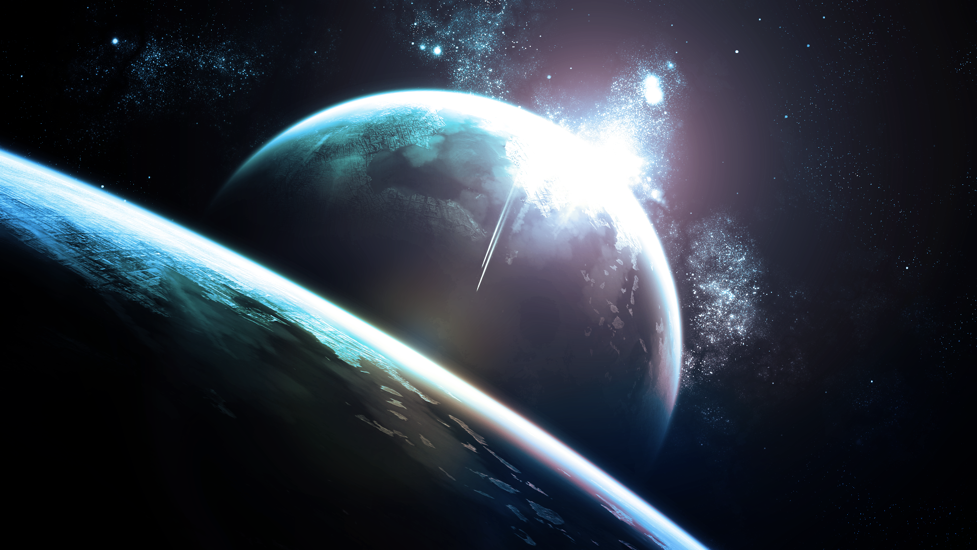 Download Sci Fi Planet Rise HD Wallpaper by Hardii