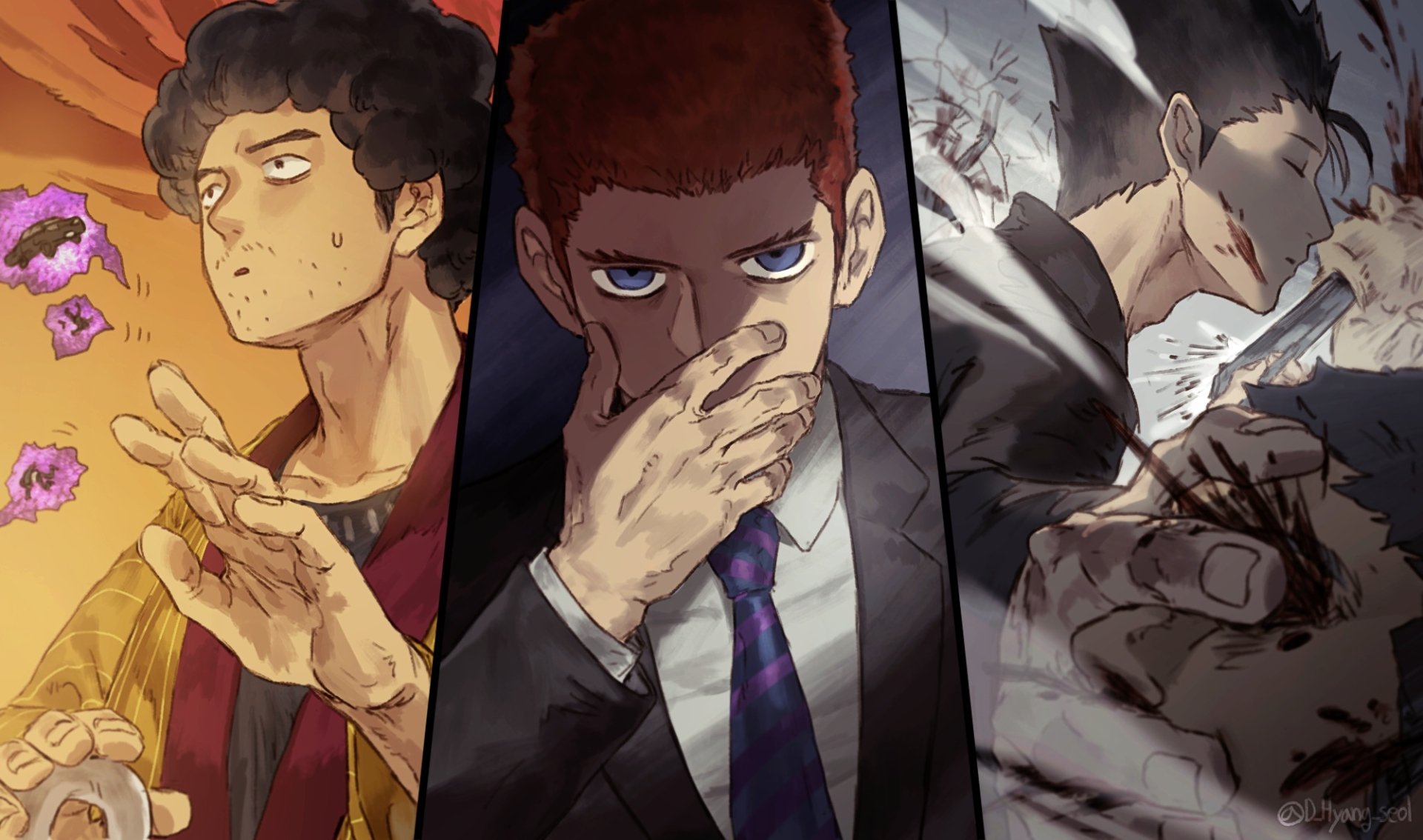 Mob Psycho 100 Trio: Katsuya, Toichiro & Ryo HD Anime Wallpaper by 香雪