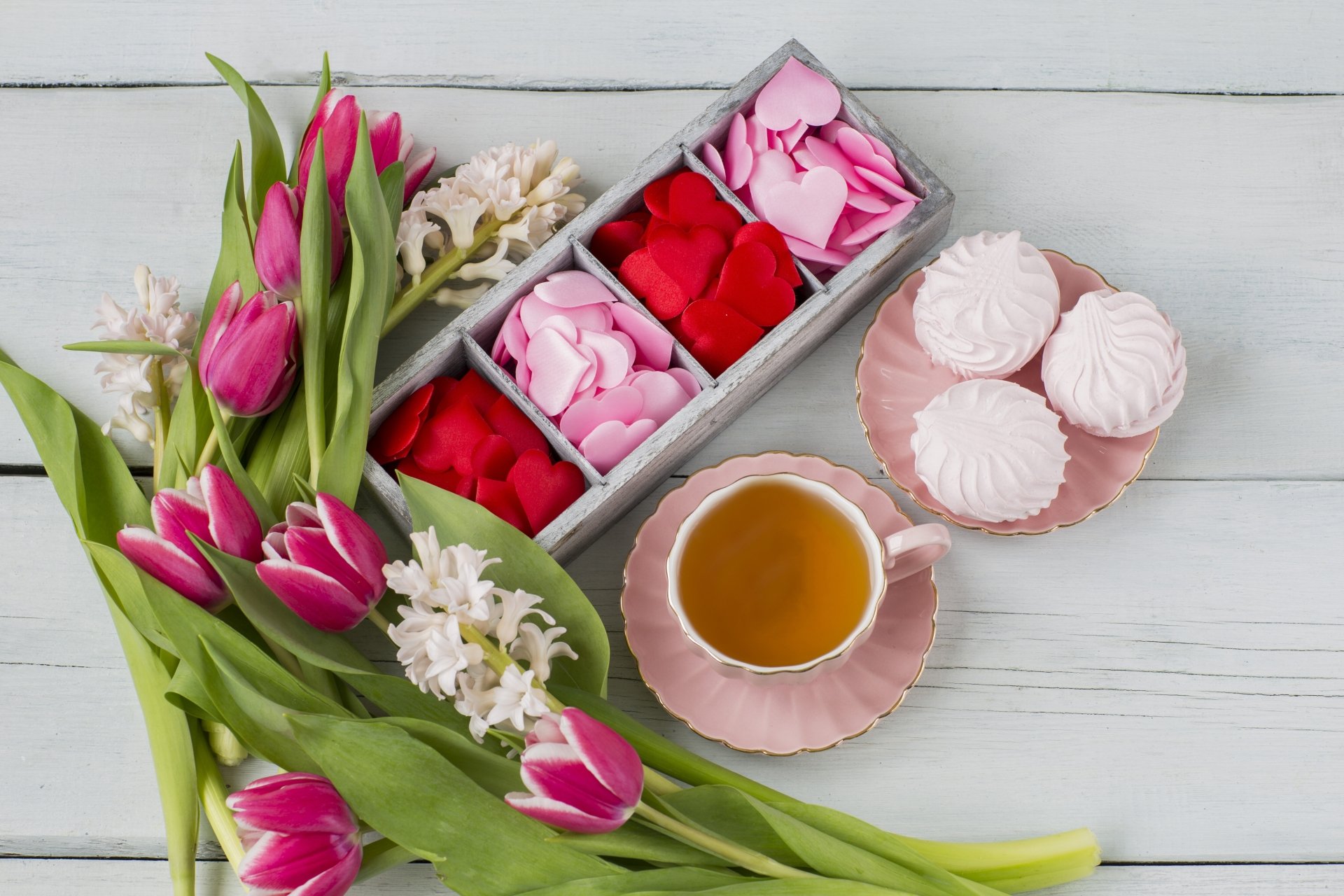 Download Meringue Cup Still Life Pink Flower Tulip Food Tea 4k Ultra HD ...