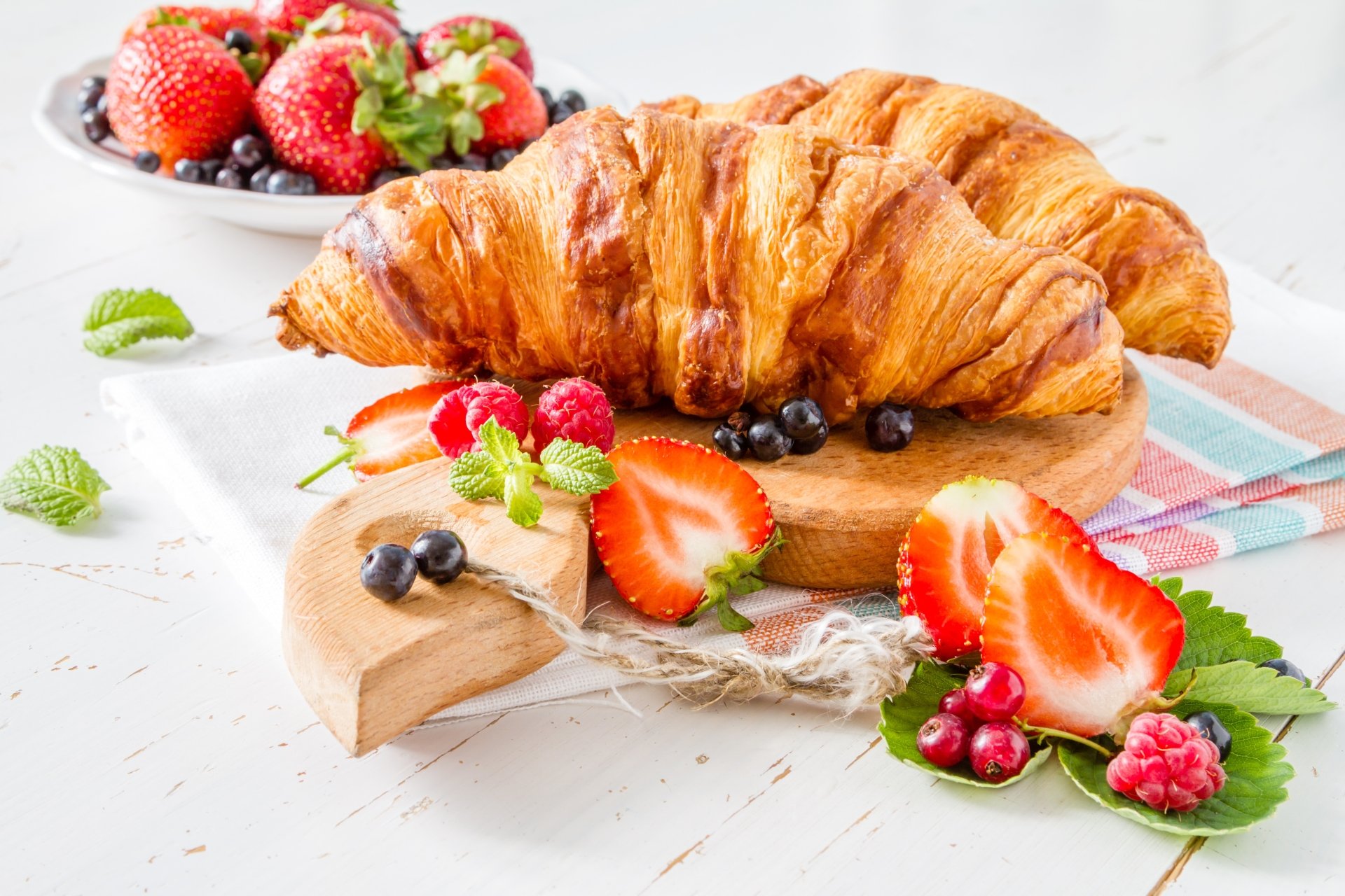Download Fruit Still Life Viennoiserie Strawberry Berry Food Croissant ...