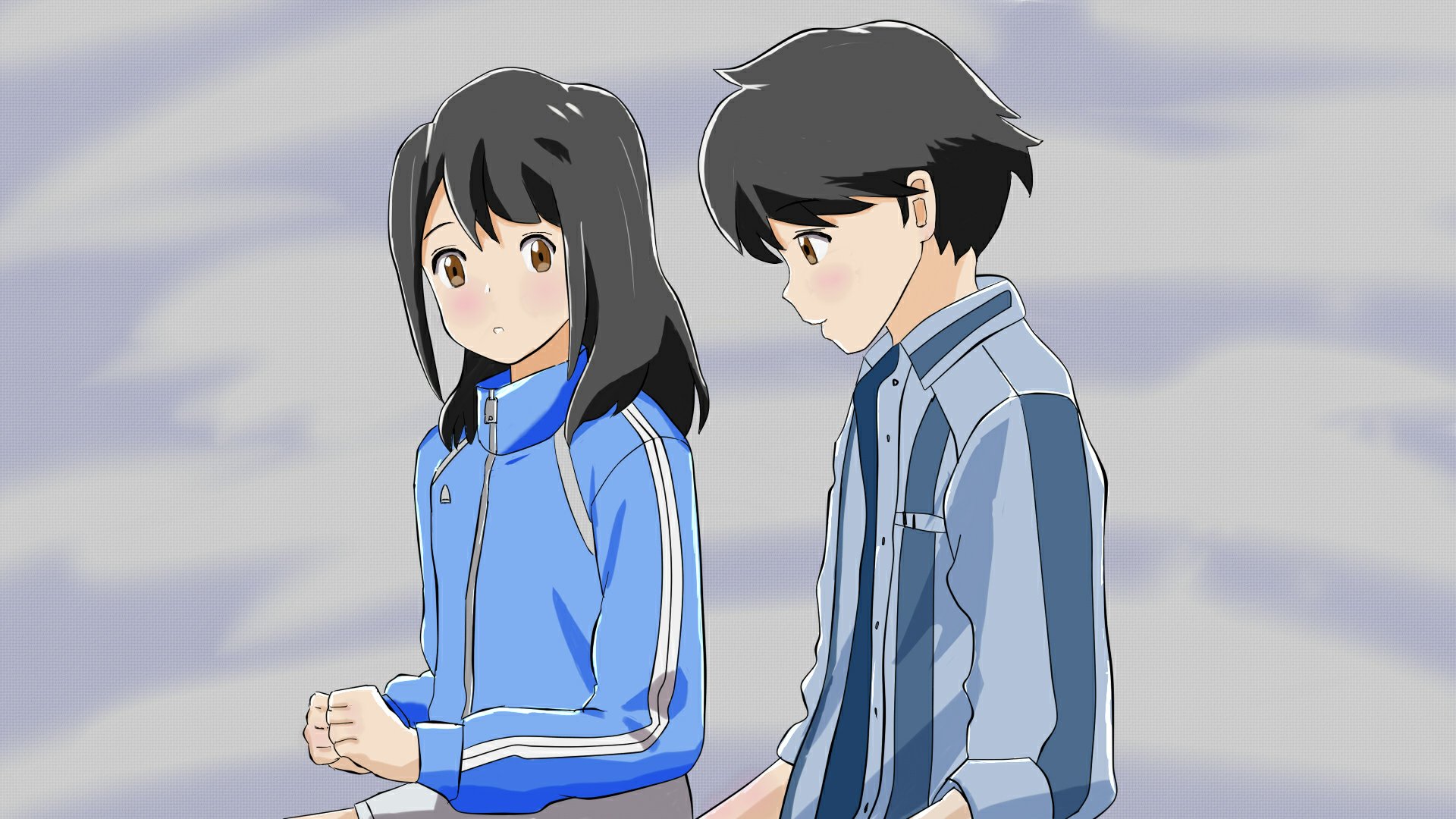 Download Kotarō Azumi Akane Mizuno Anime Tsuki Ga Kirei HD Wallpaper by ひなた