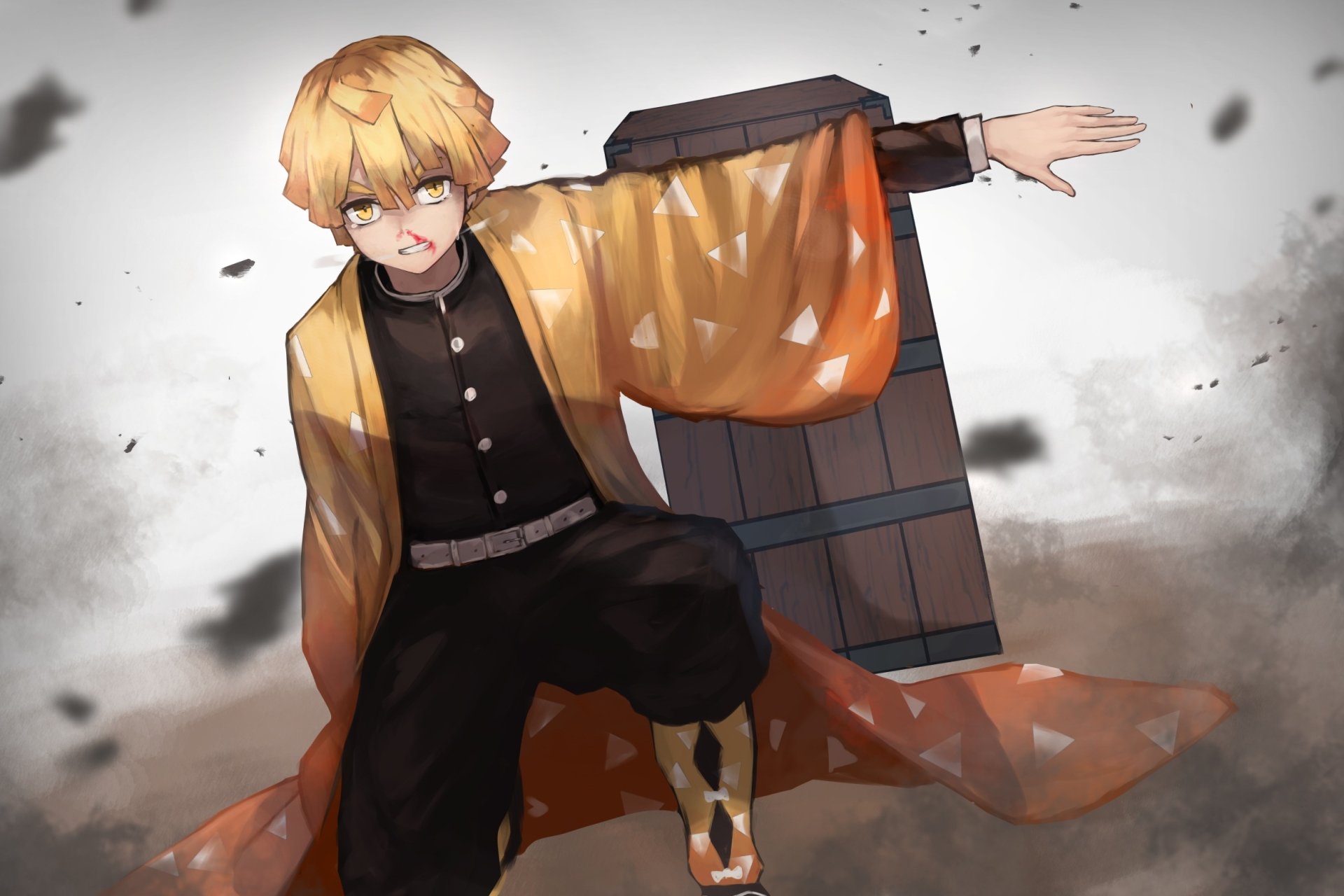 Zenitsu Agatsuma HD Wallpaper - Fierce Thunder Breath from Demon Slayer ...