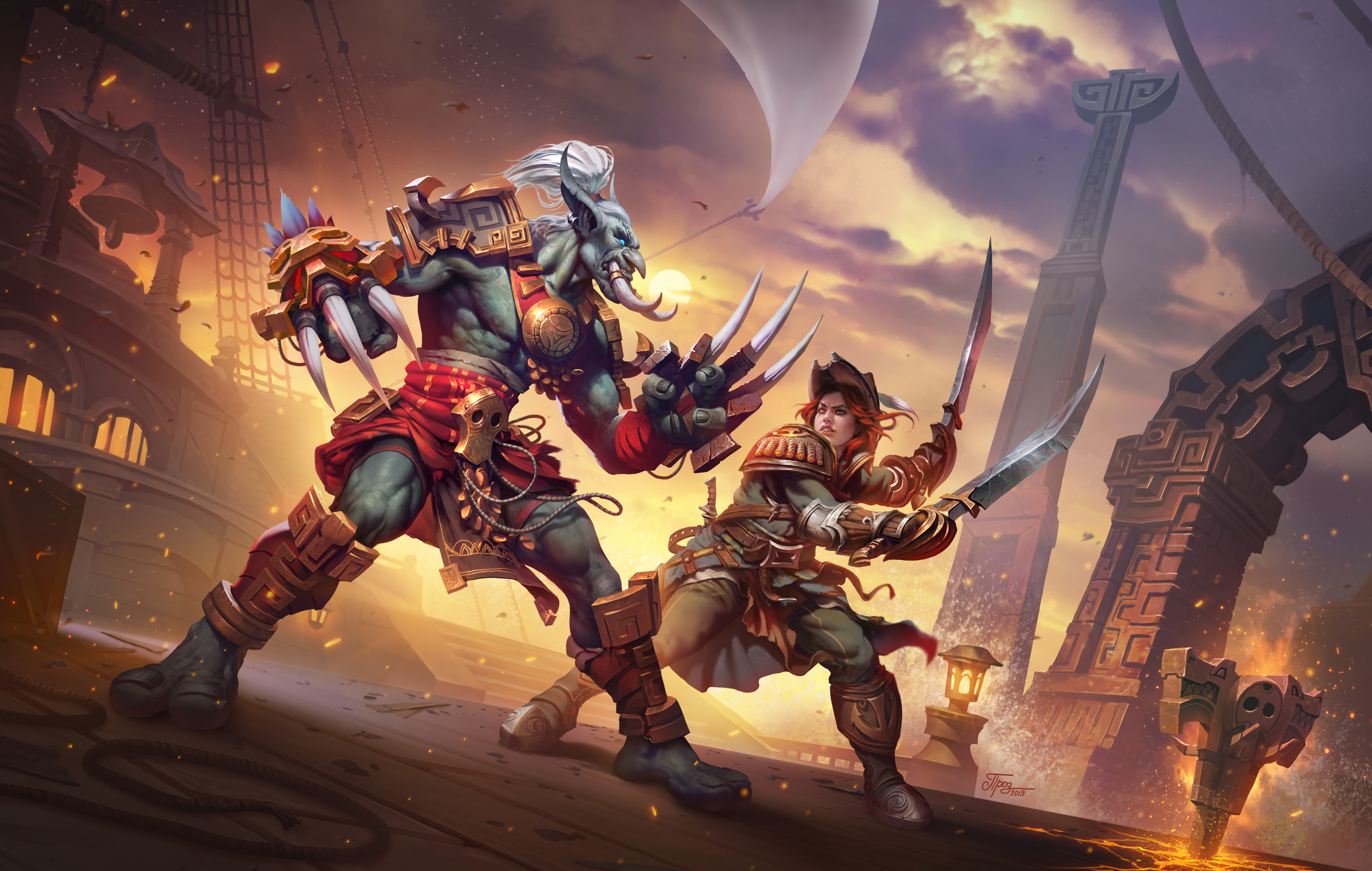 Download Orc Woman Warrior Pirate Sword Fight Warrior Video Game World ...