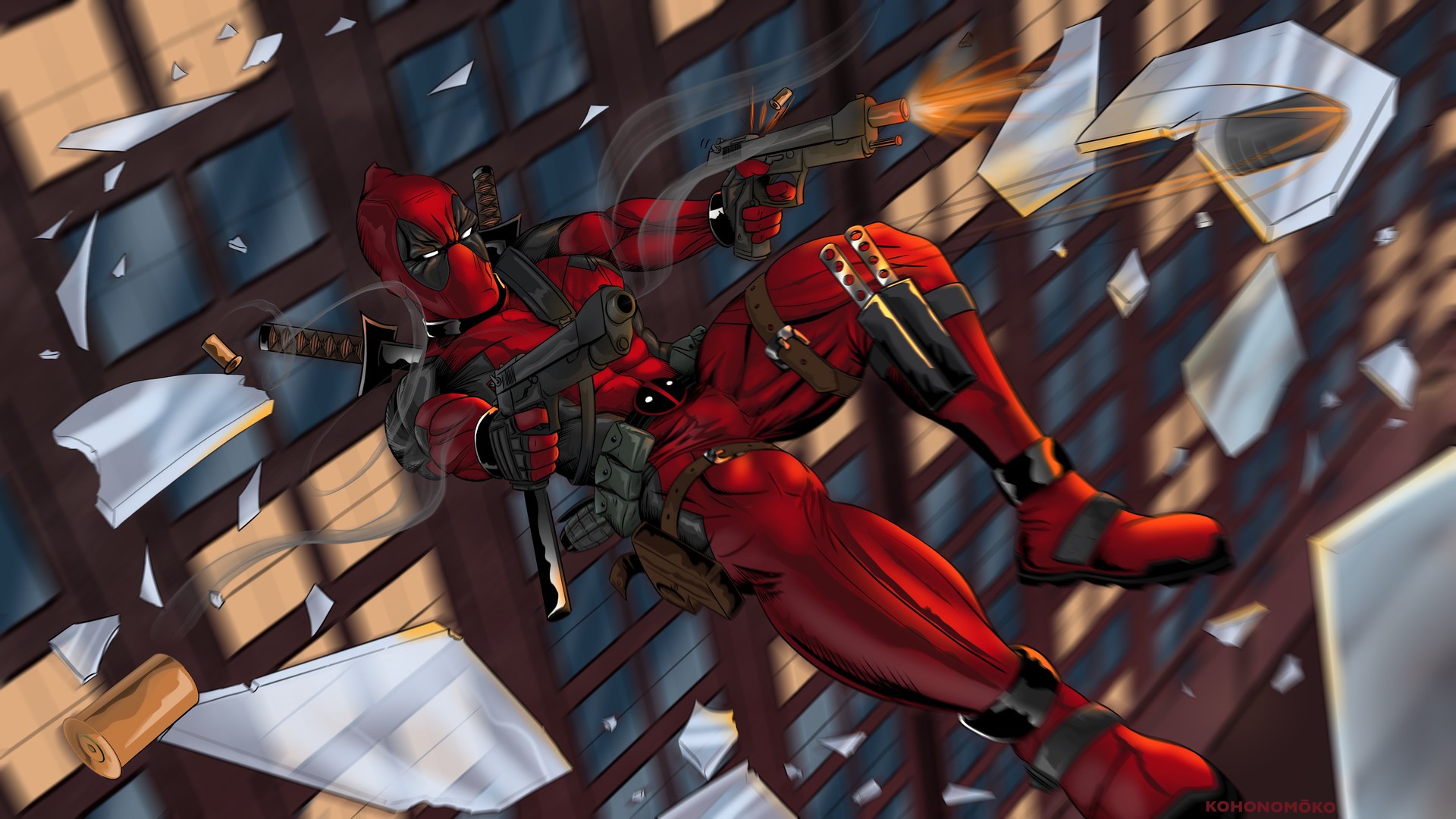 Download Comic Deadpool HD Wallpaper by KOHONOMŌKO art