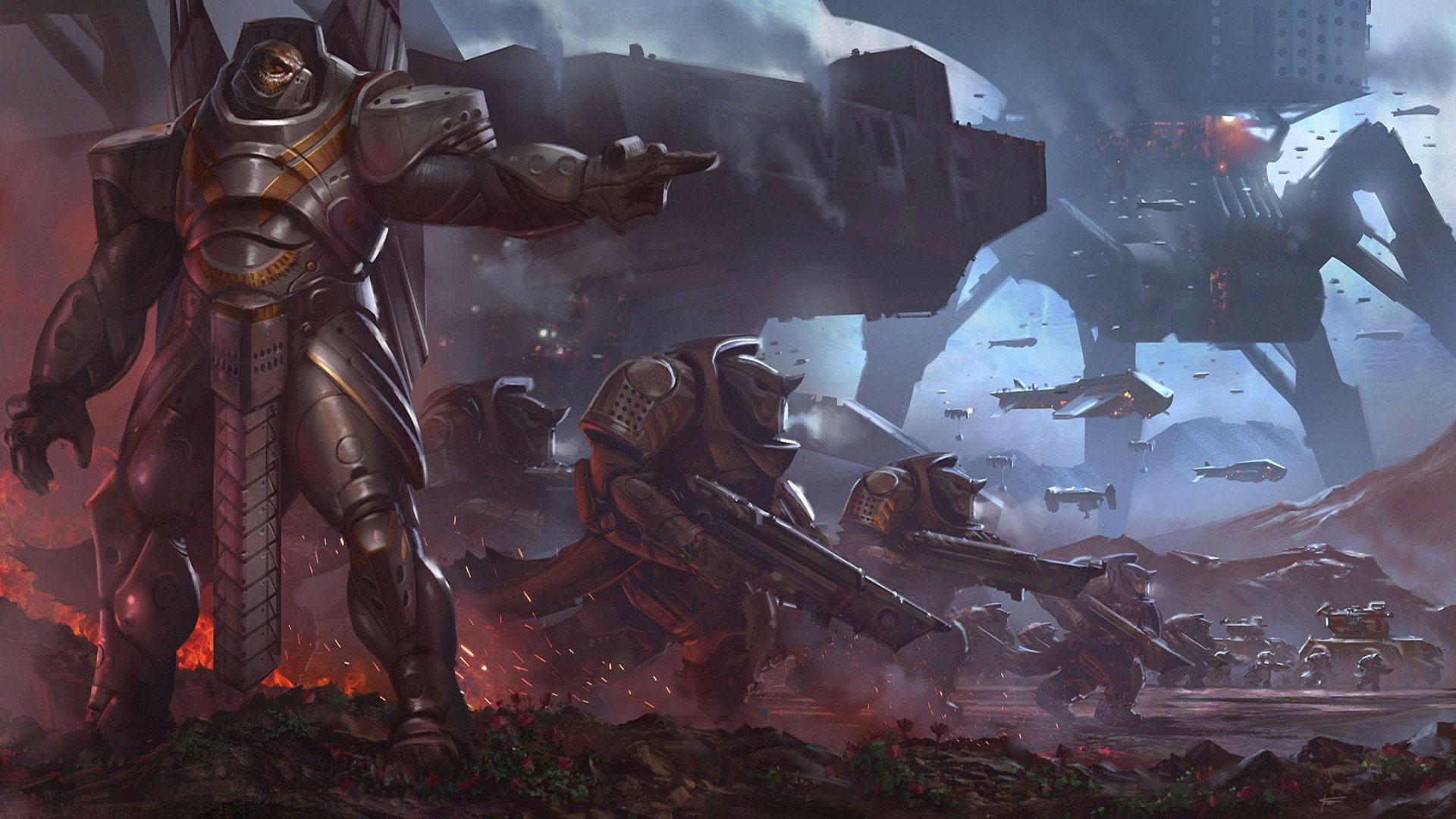 Download Warrior Alien Sci Fi Battle HD Wallpaper by clinton felker