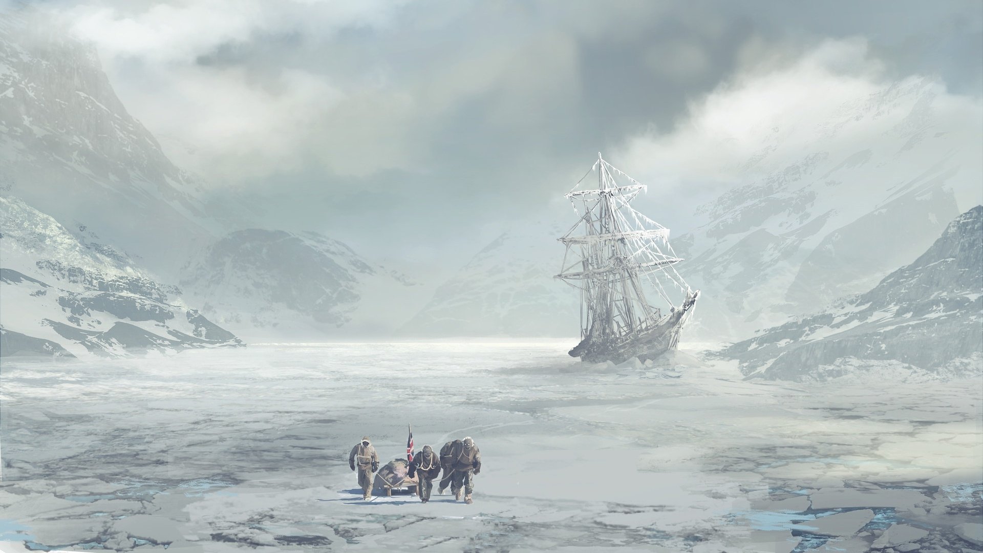 Download Ice Exploration Fantasy Ship HD Wallpaper by Col Price