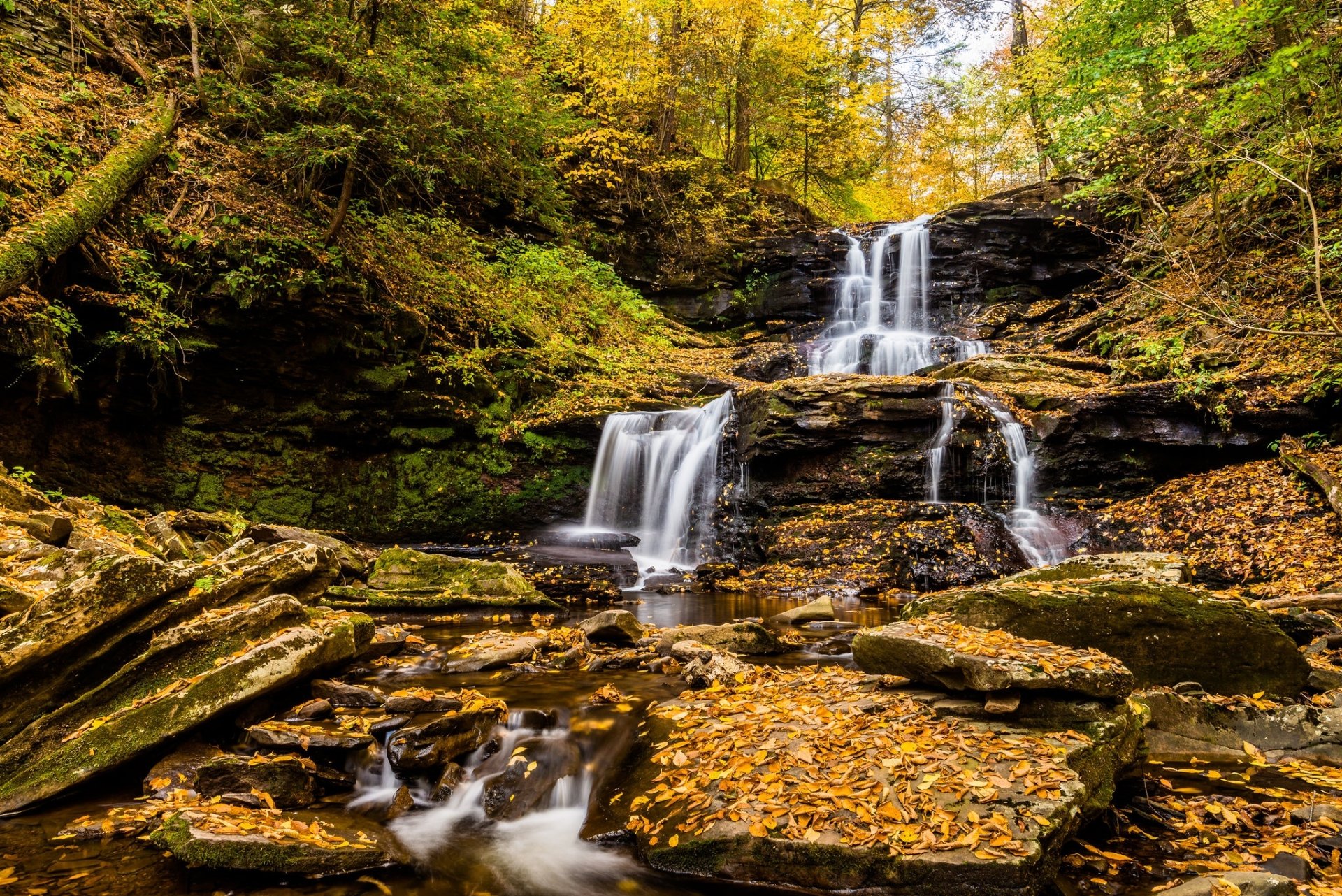 Download Nature Waterfall Stone Fall Stream HD Wallpaper | 2048x1367 ...