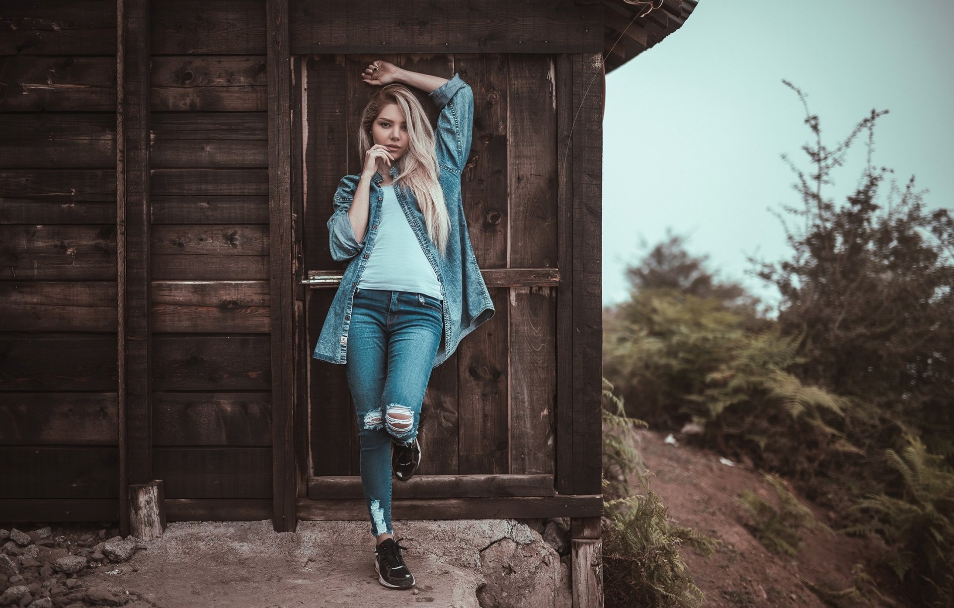 Download Blonde Woman Model HD Wallpaper