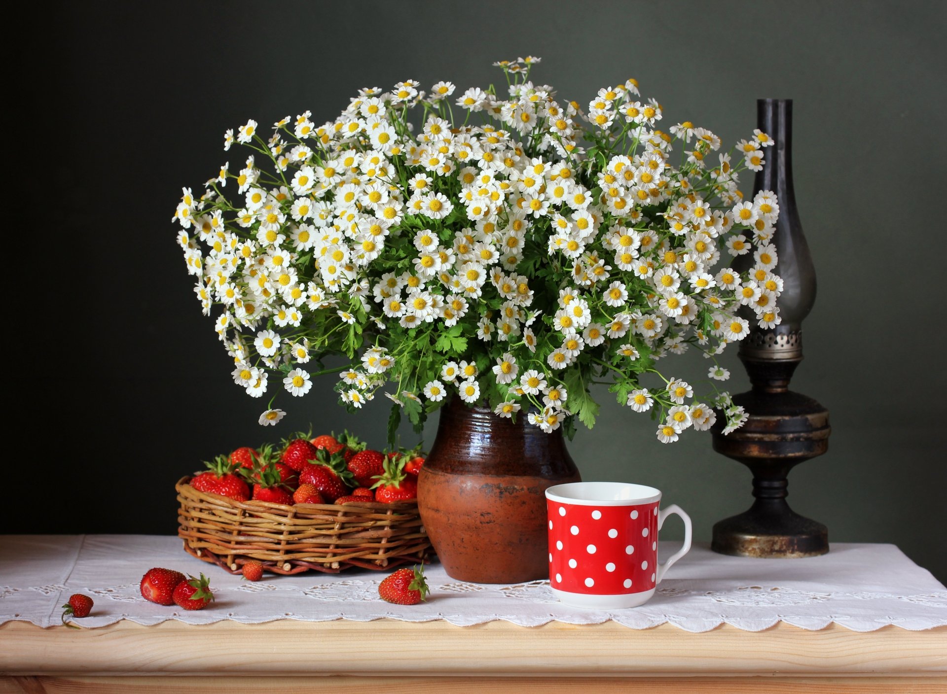 Download Fruit Strawberry Chamomile Berry Flower Photography Still Life ...