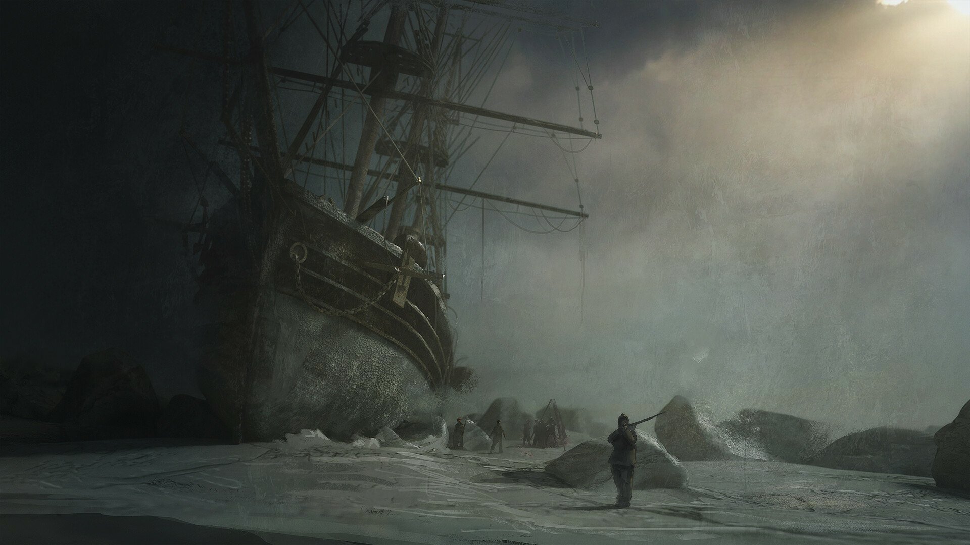 Frozen Voyage: Fantasy Ship in a Mystical Ice Realm HD Wallpaper by Max ...