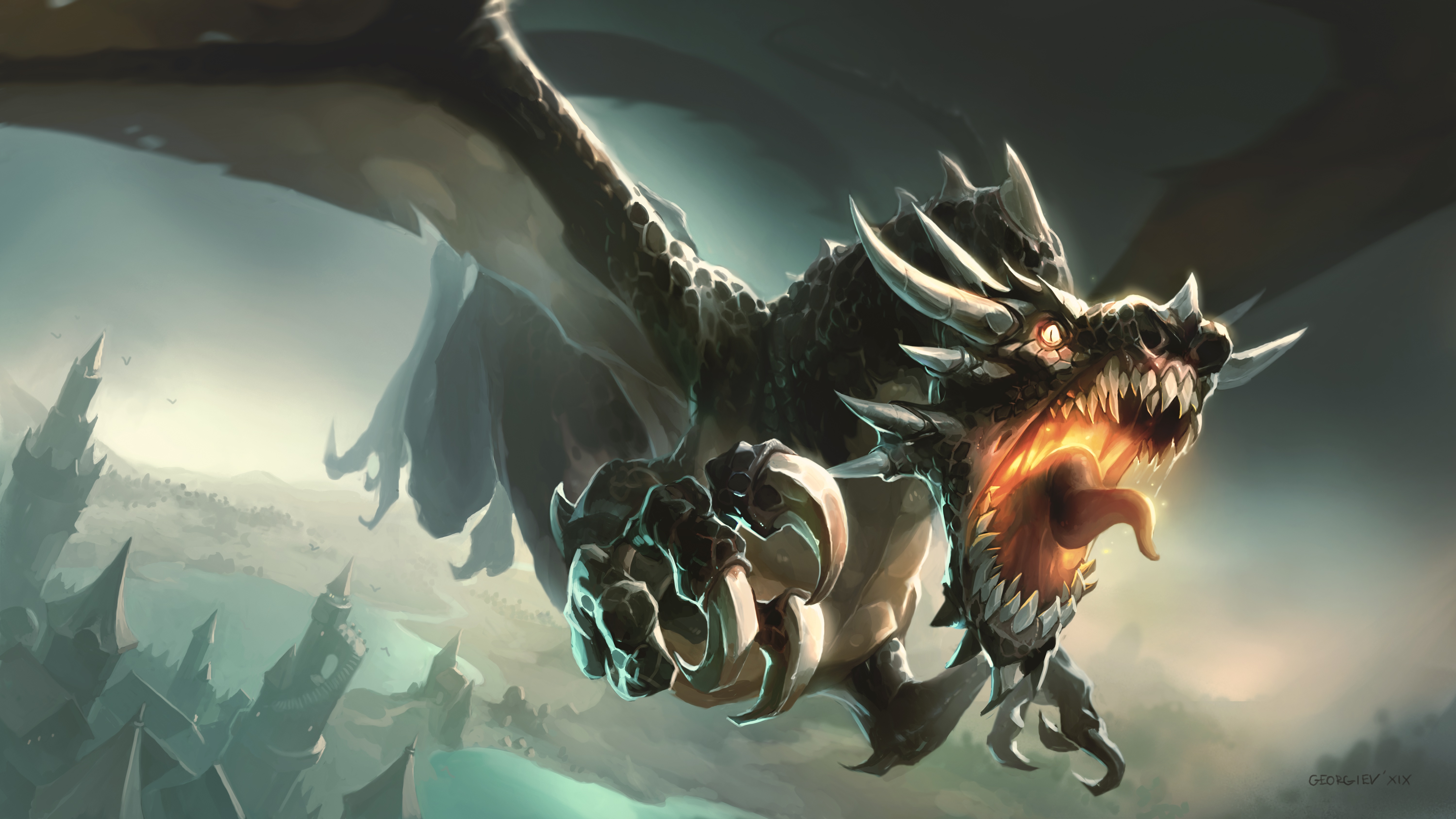 Download Fantasy Dragon 4k Ultra HD Wallpaper by Goshun