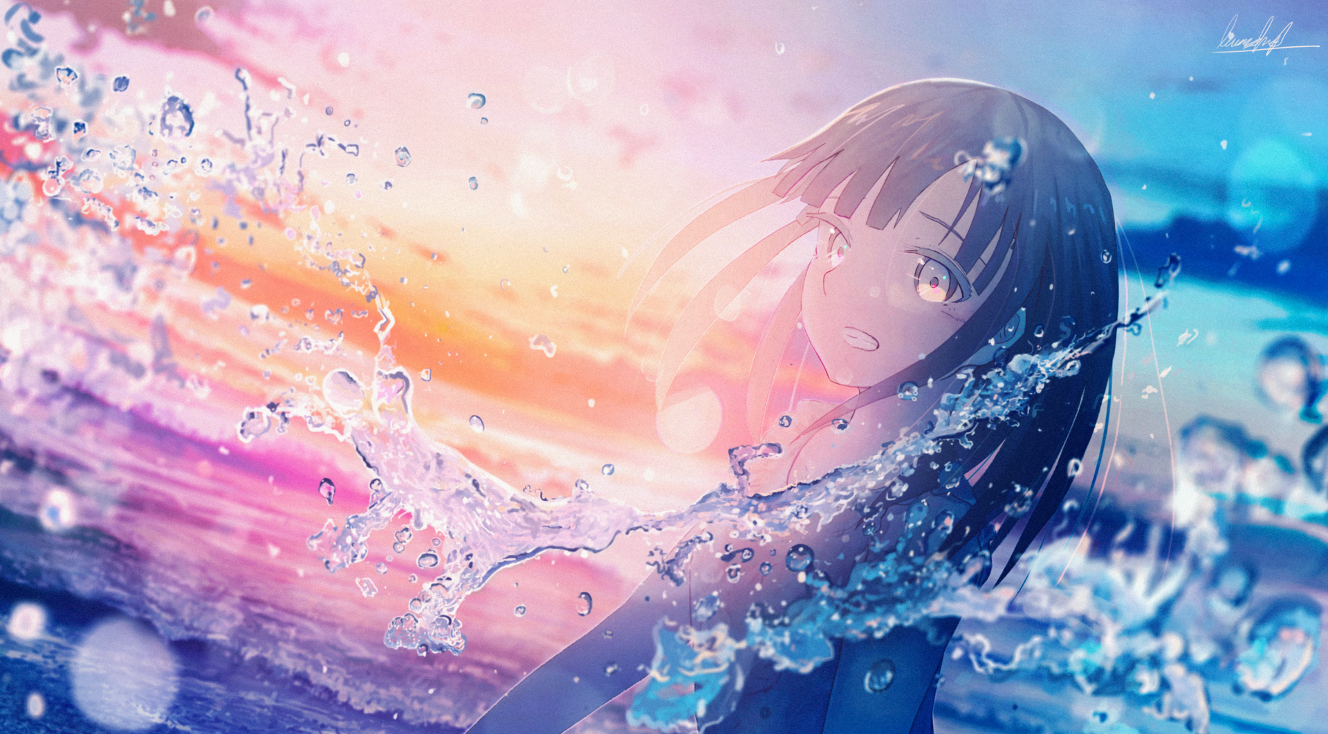 Serene Water Splash - Anime HD Wallpaper by banishment