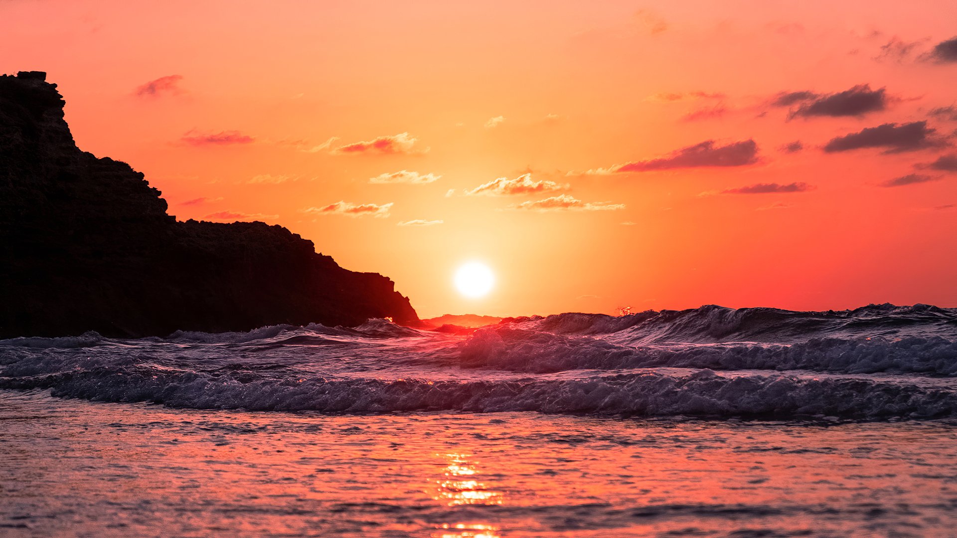Download Sunset Nature Ocean 4k Ultra HD Wallpaper