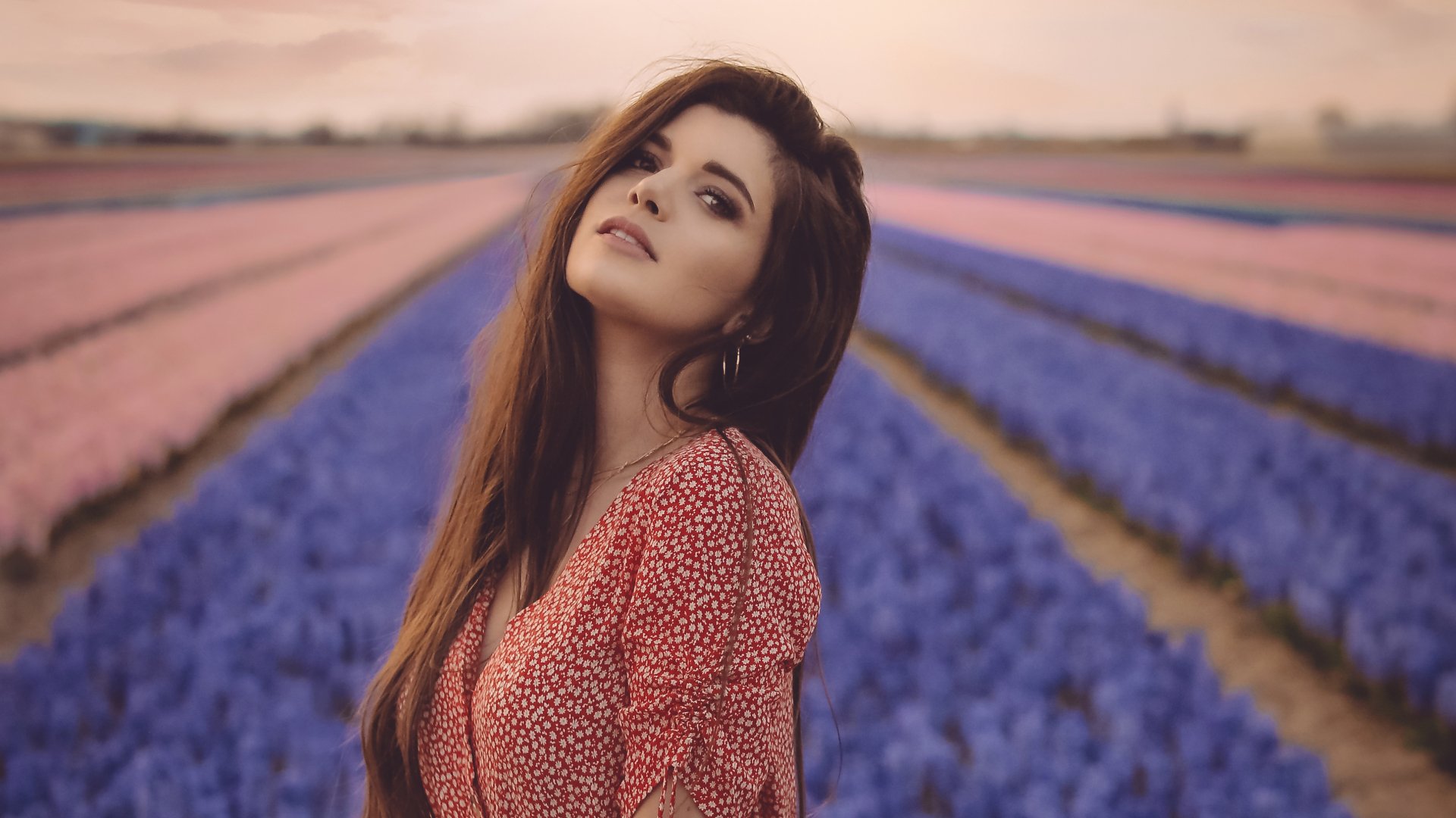 Download Depth Of Field Brunette Woman Model Hd Wallpaper By David Olkarny