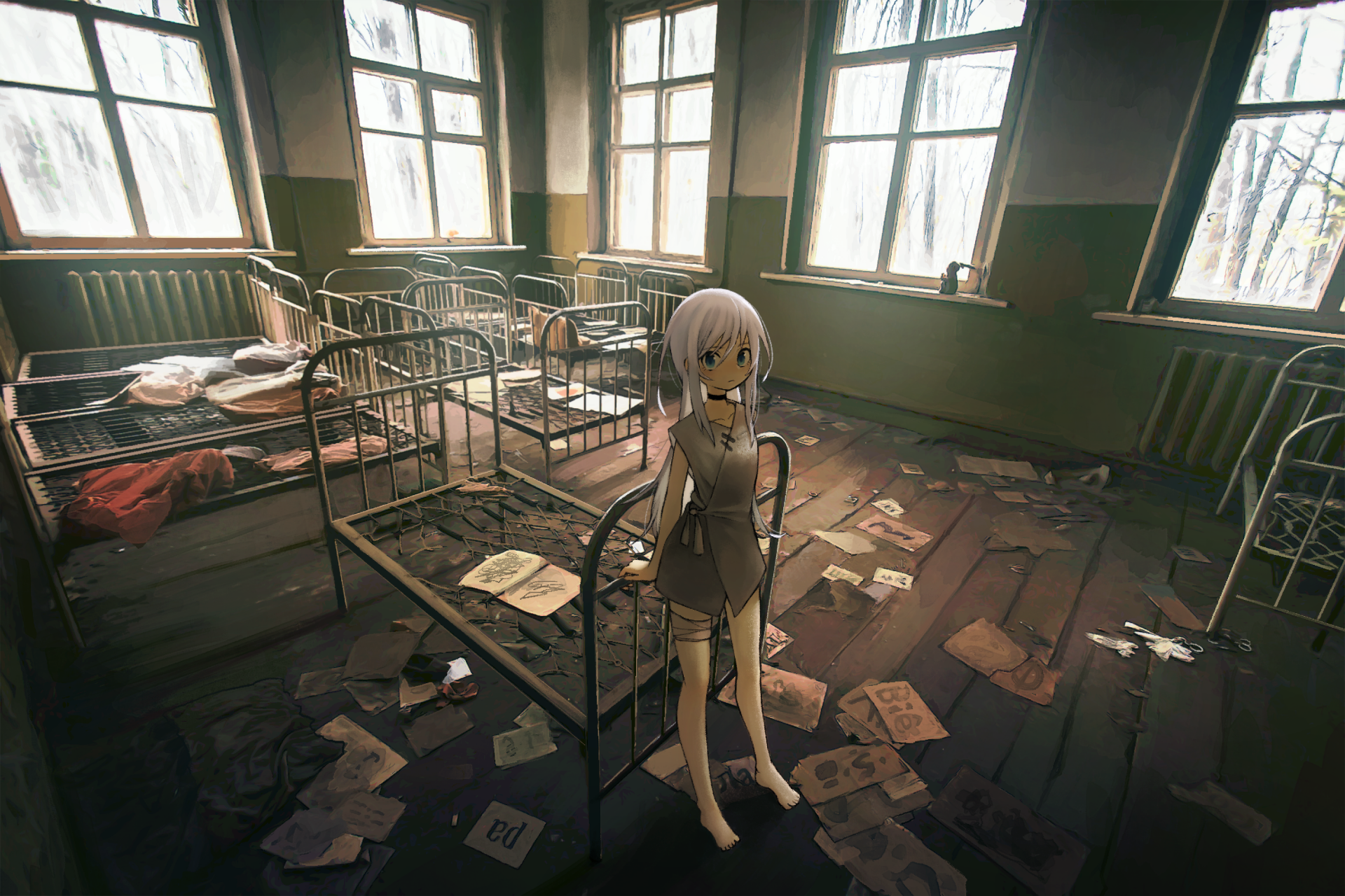 Abandoned Anime Room HD Wallpaper by 涸れ井戸
