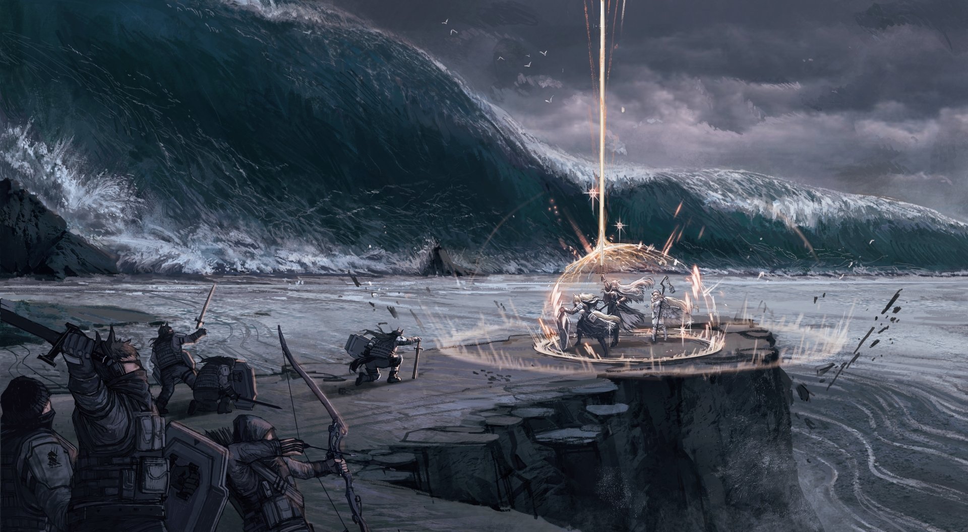 Arknights 4K Epic Battle Wave – Ultra HD Video Game Wallpaper by Snafu