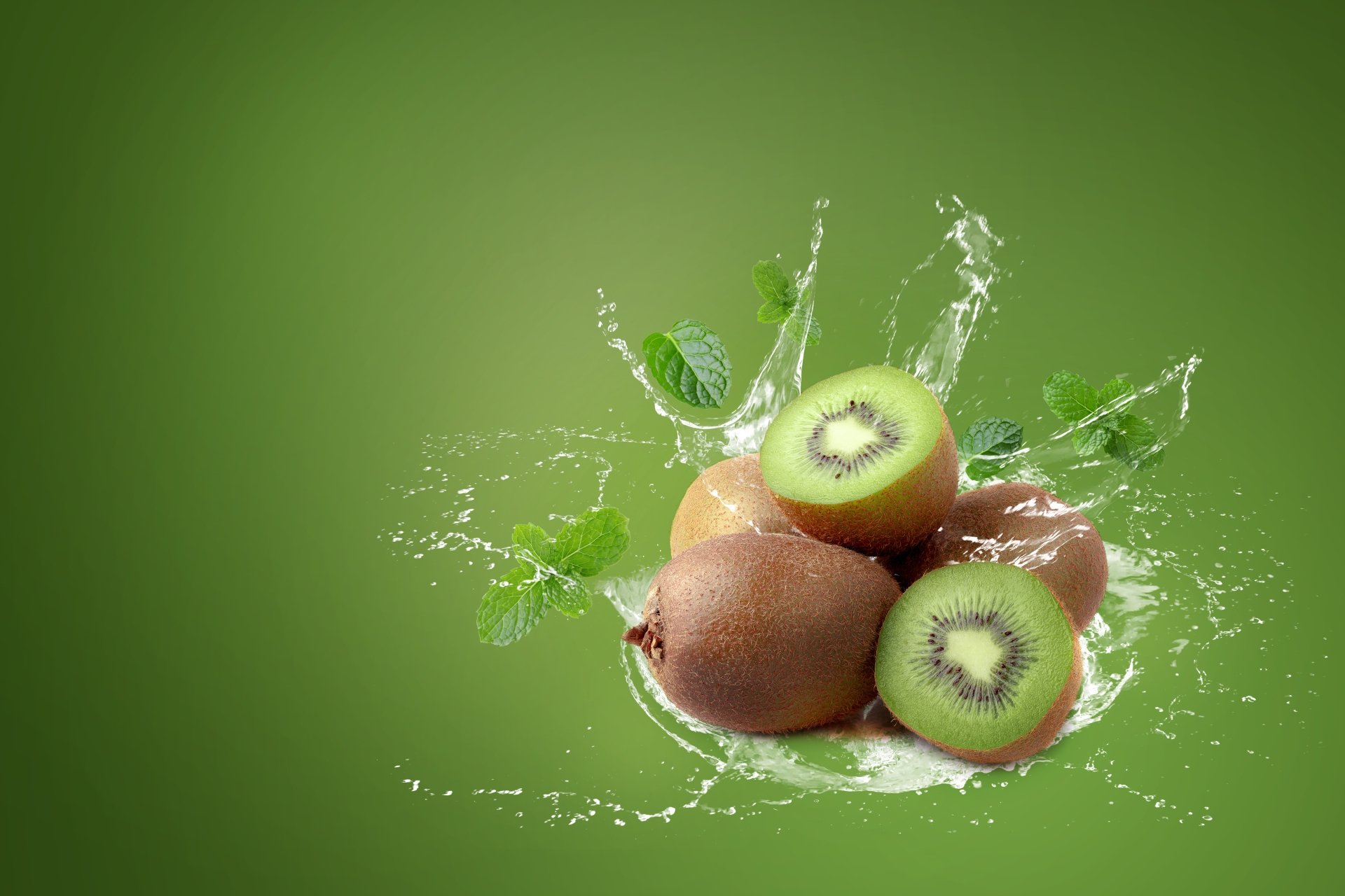 Download Fruit Splash Green Food Kiwi 4k Ultra HD Wallpaper