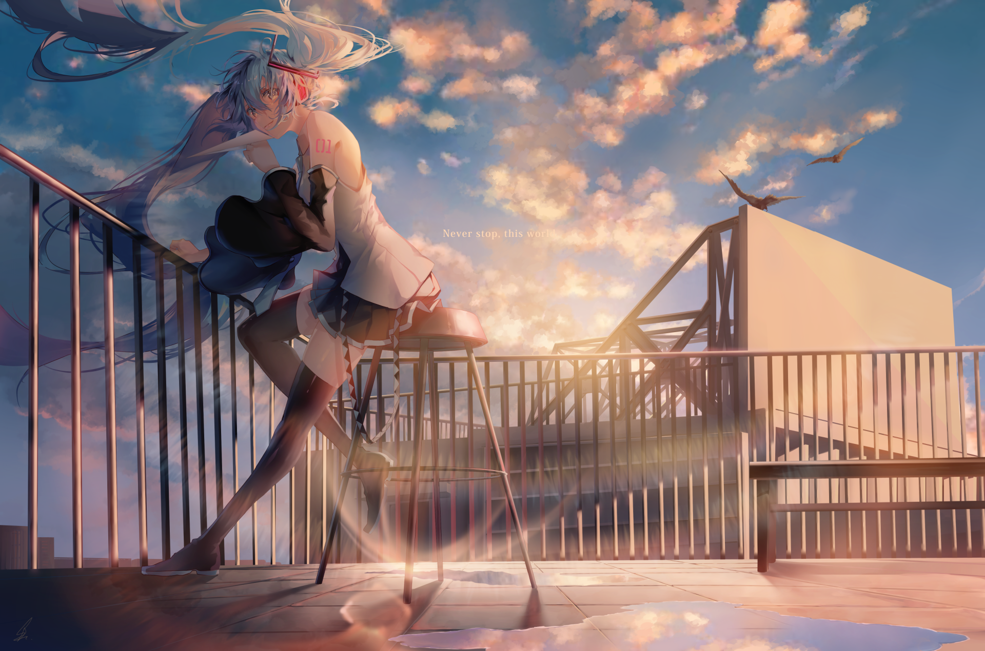Download Hatsune Miku Anime Vocaloid HD Wallpaper by Saihate
