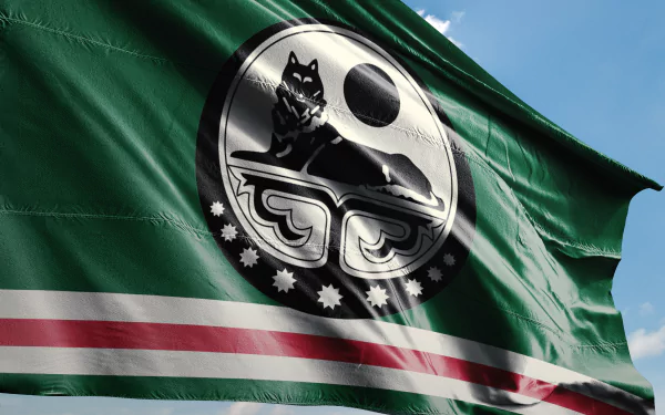 Chechnya Flag HD Wallpaper: Bold Design with Dark Artistic Flair