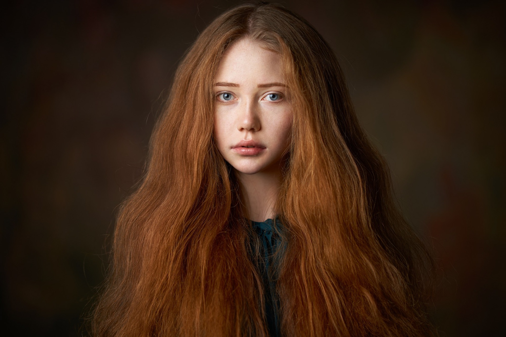Download Long Hair Redhead Blue Eyes Photography Child HD Wallpaper by ...