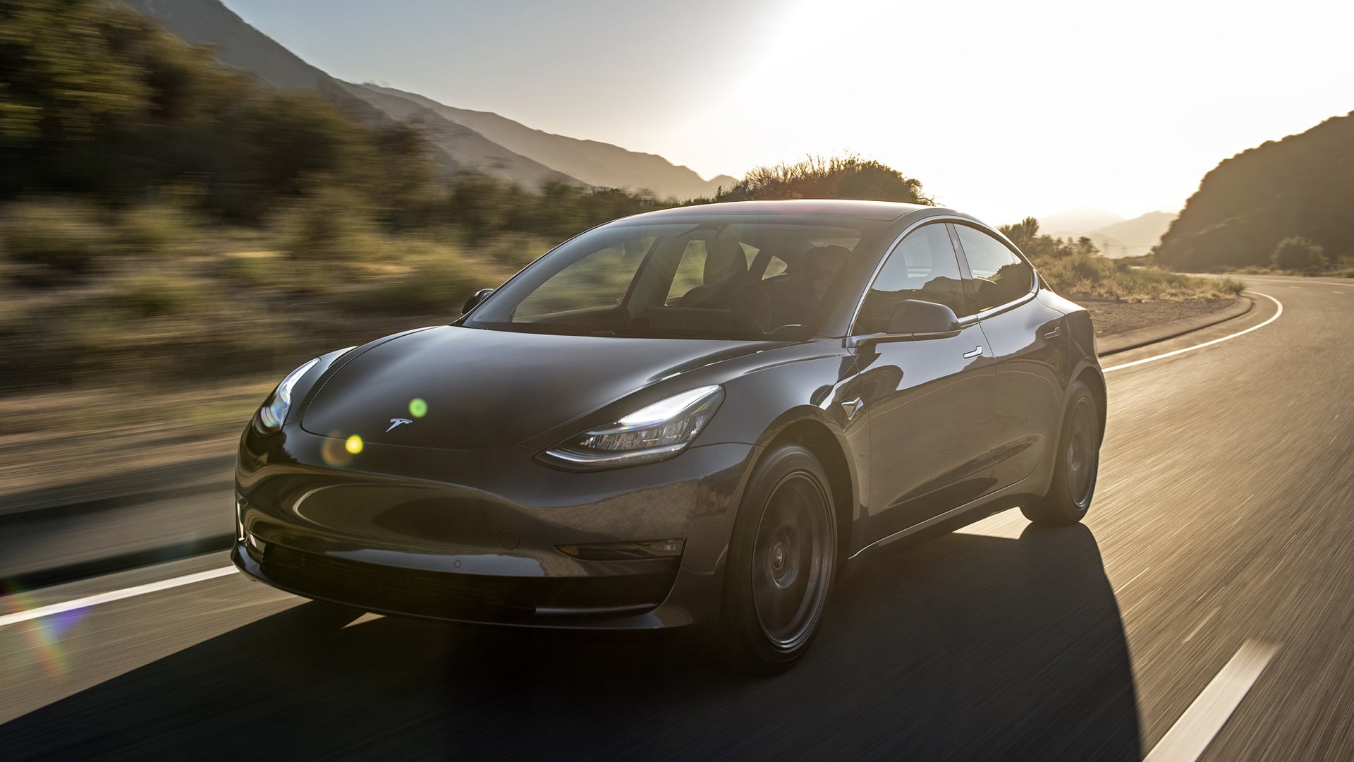 Download Silver Car Car Tesla Motors Vehicle Tesla Model 3 HD Wallpaper