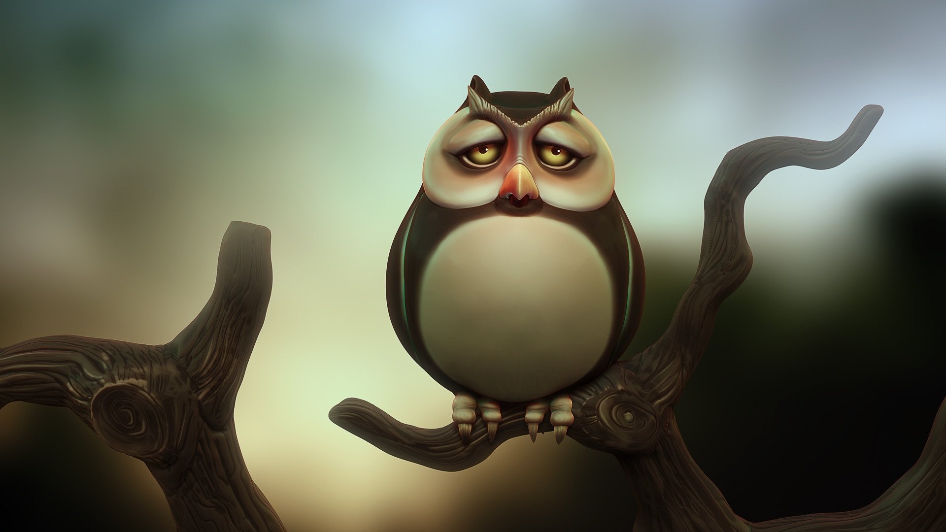 Download Fantasy Owl HD Wallpaper by Michal Kwolek | 1920x1080 ...