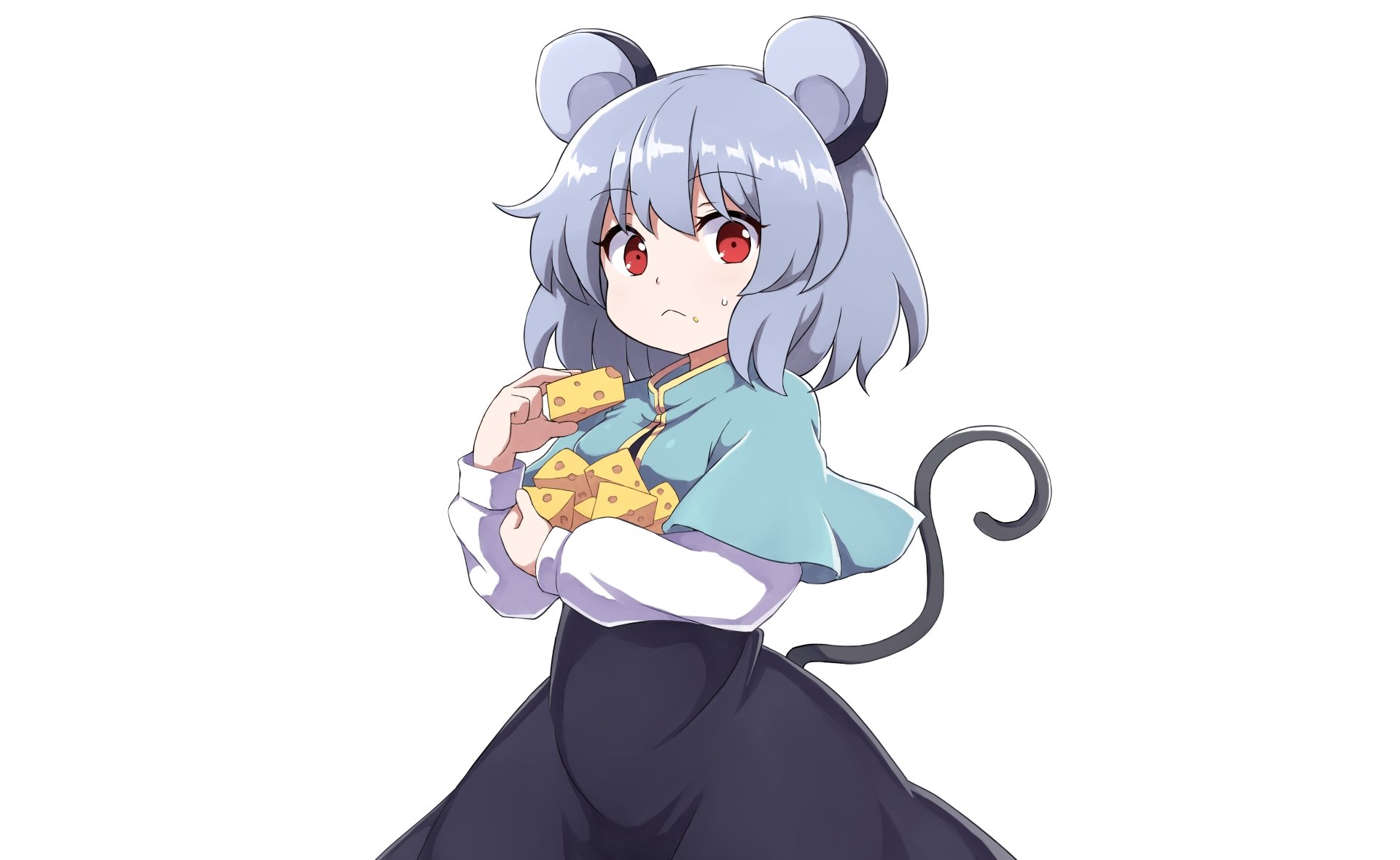 Download Short Hair Grey Hair Red Eyes Animal Ears Nazrin (Touhou ...