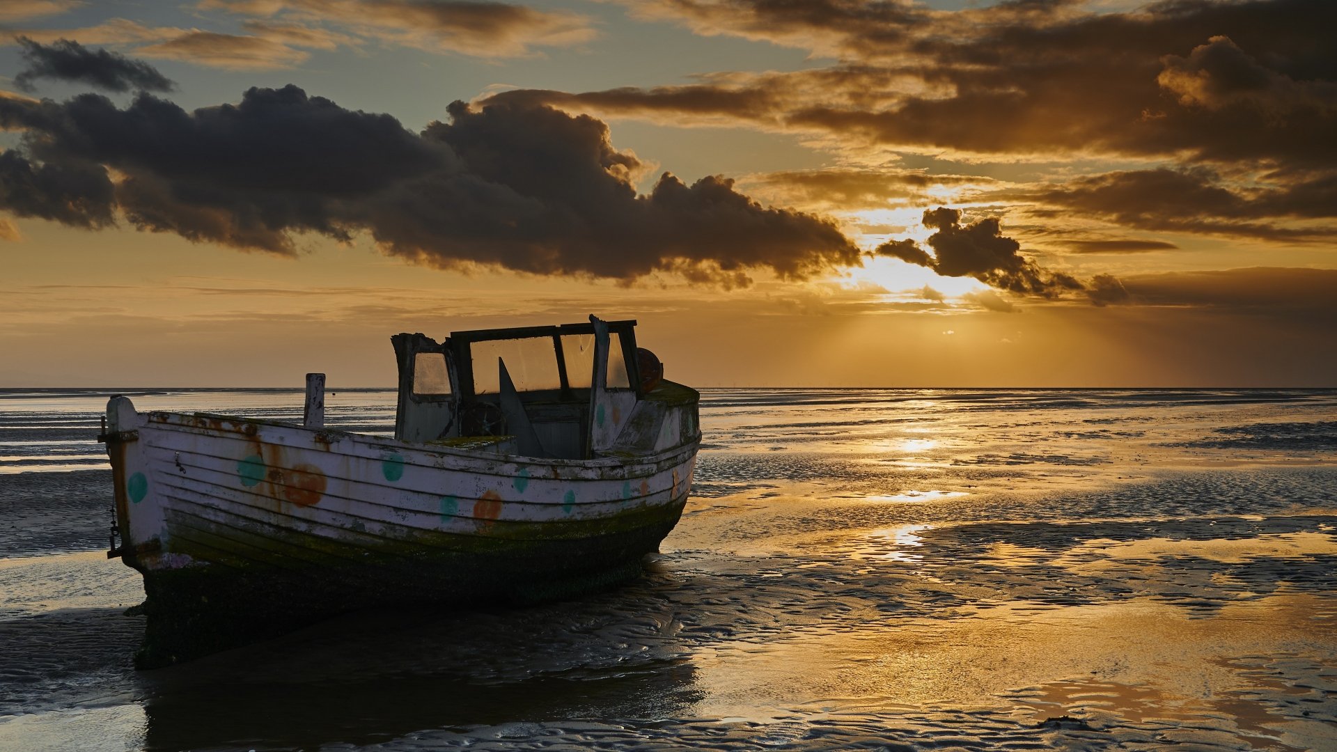 Download Beach Sunset Sea Vehicle Boat 4k Ultra HD Wallpaper