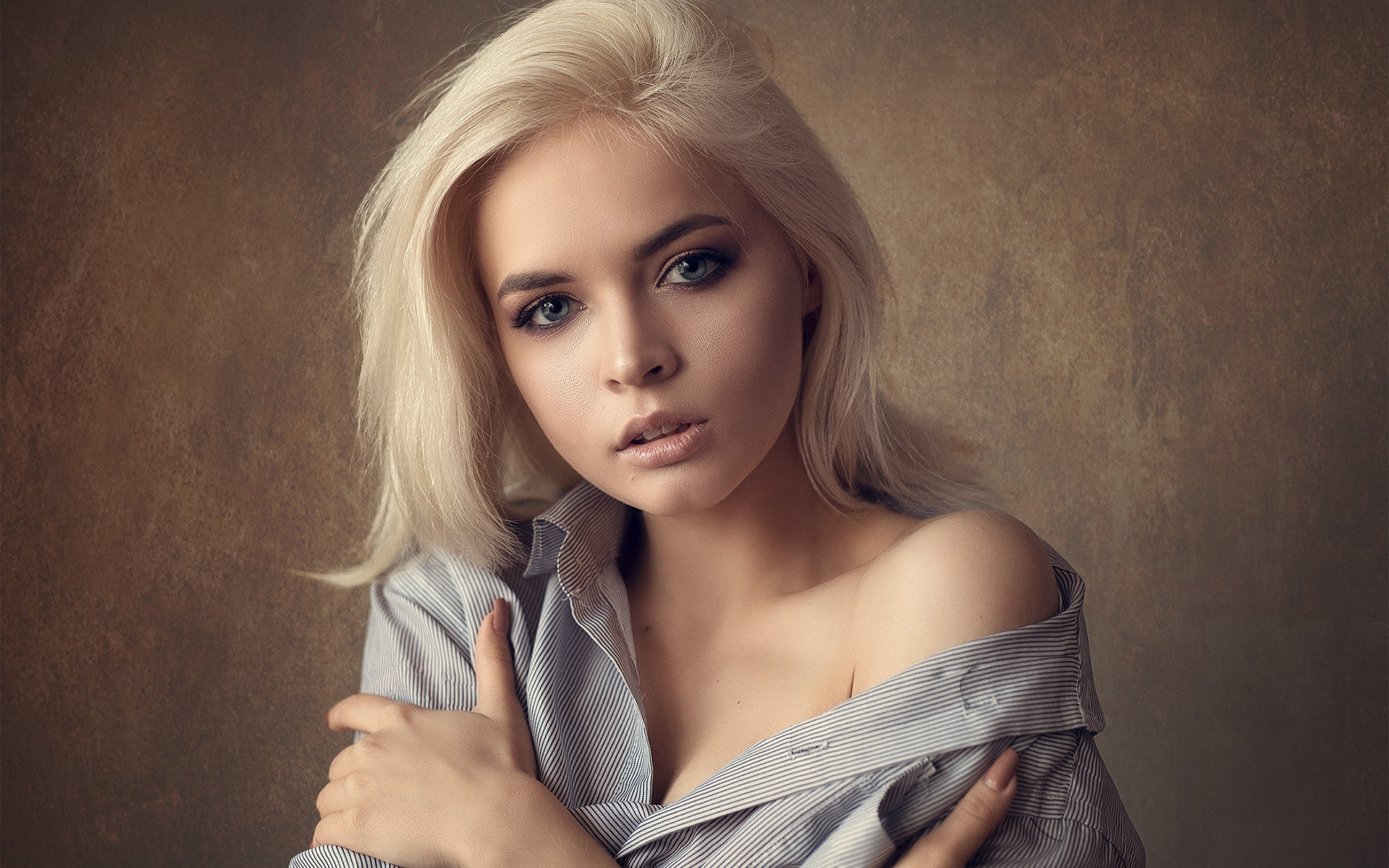 Download Portrait Blonde Woman Model HD Wallpaper by Evgeny Sibiraev
