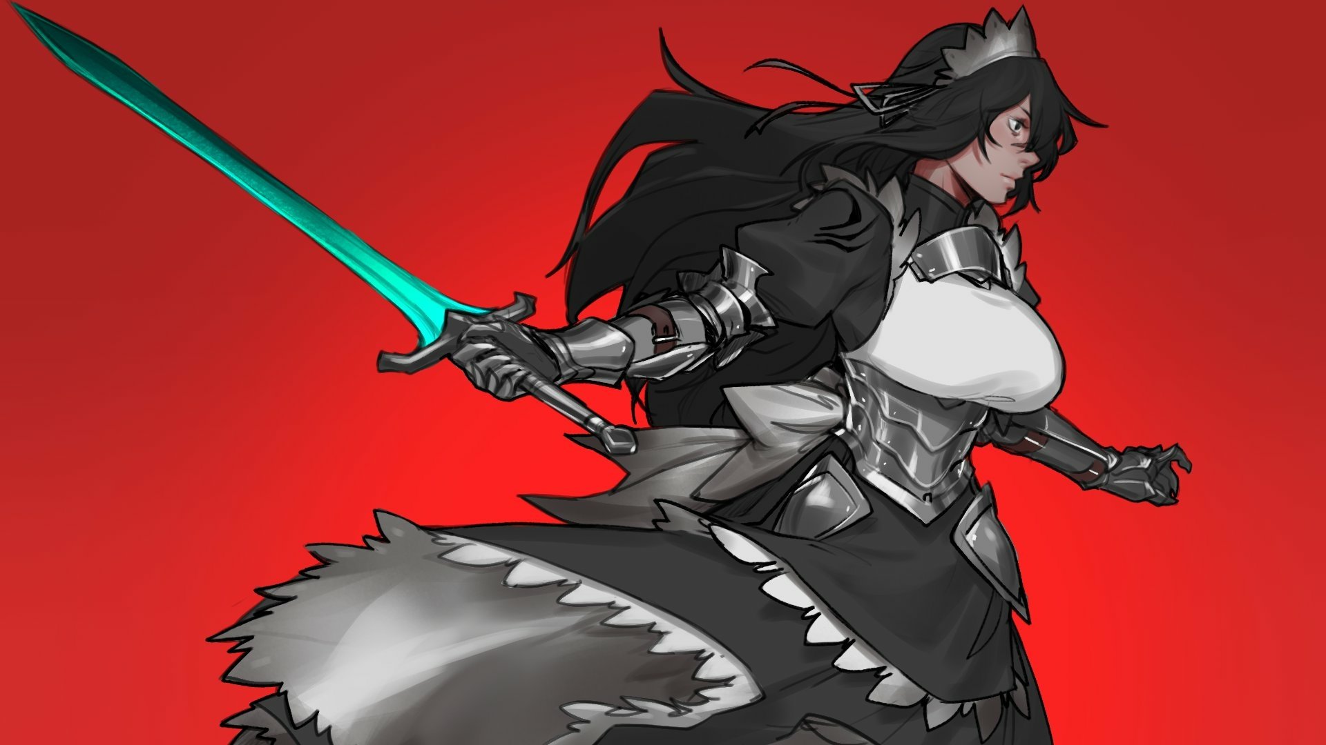 Download Sword Anime Original HD Wallpaper by LessDraws