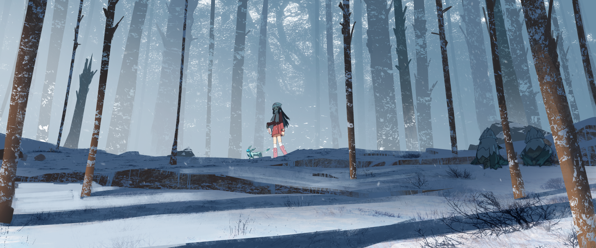 Winter Wonders: 4K Anime Pokémon Forest Escape by あすてろid