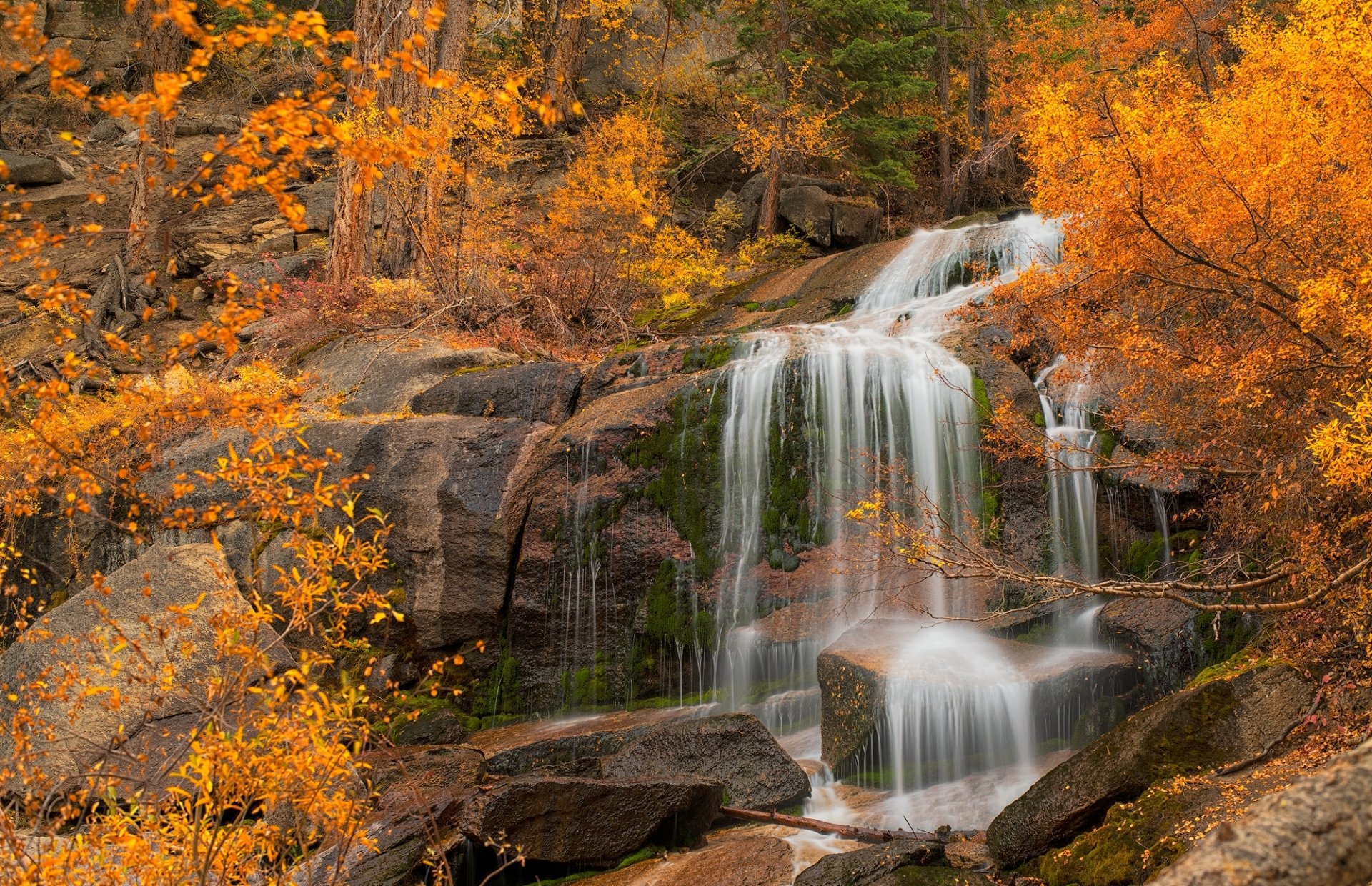 Download California Fall Nature Waterfall HD Wallpaper