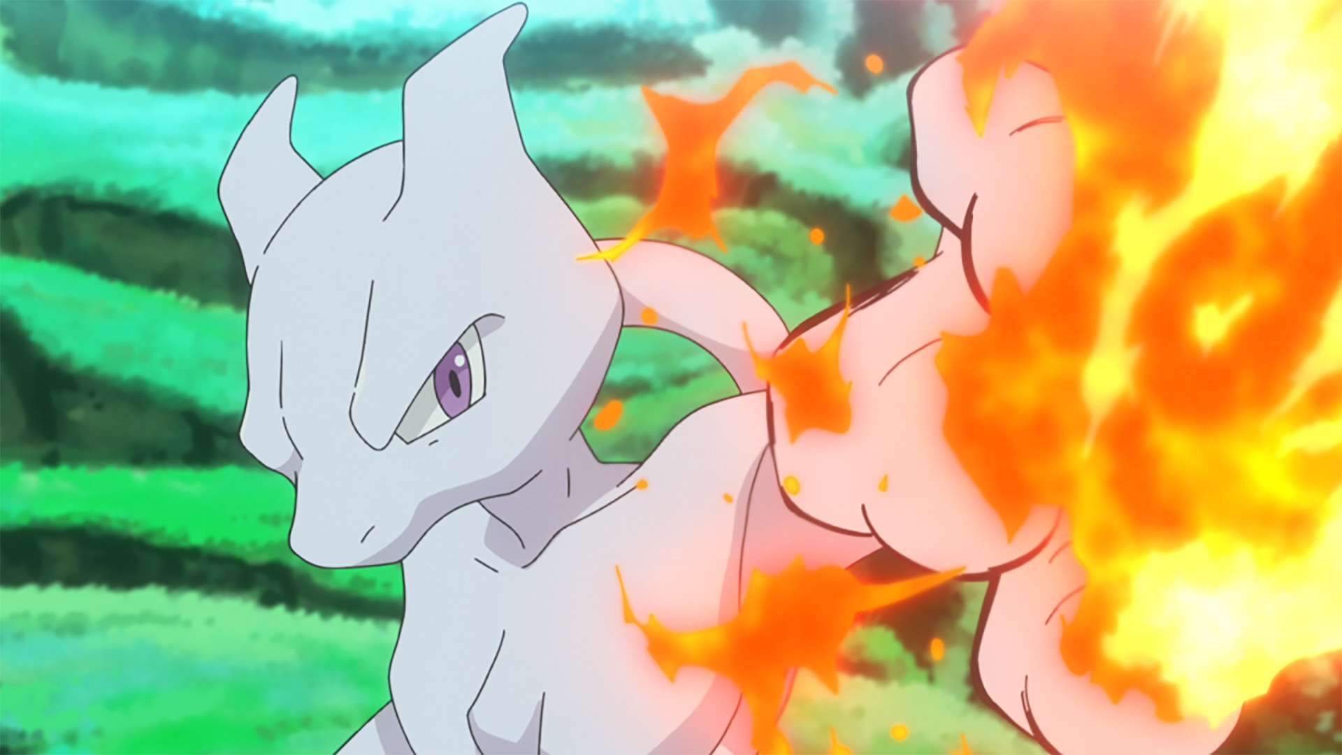 Download Purple Eyes Mewtwo (Pokémon) Anime Pokemon HD Wallpaper