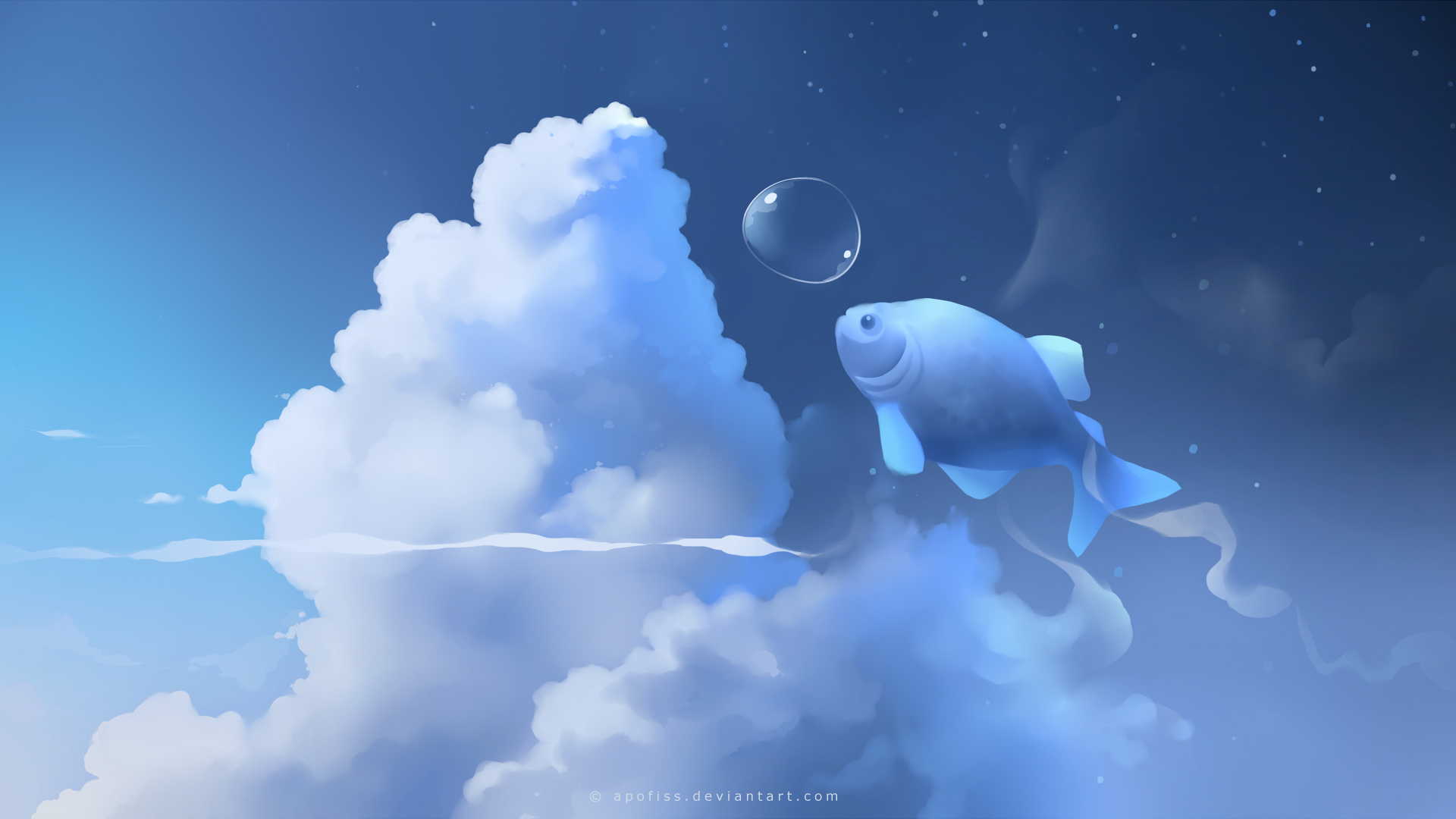 Download Cloud Animal Fish HD Wallpaper by Apofiss