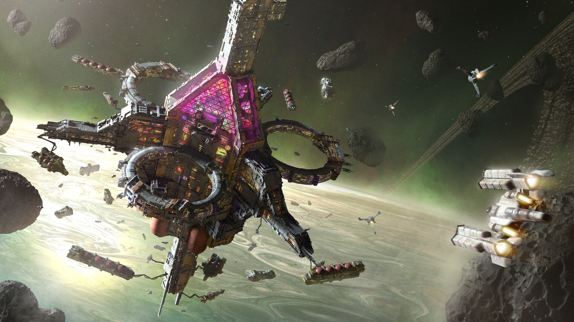 Download Sci Fi Space Station HD Wallpaper by Phil Booth