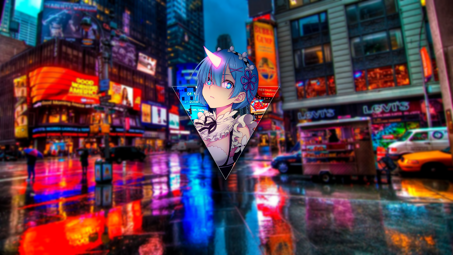 Rem’s Neon Nights: Re:Zero Anime HD Wallpaper with Picture-in-Picture ...