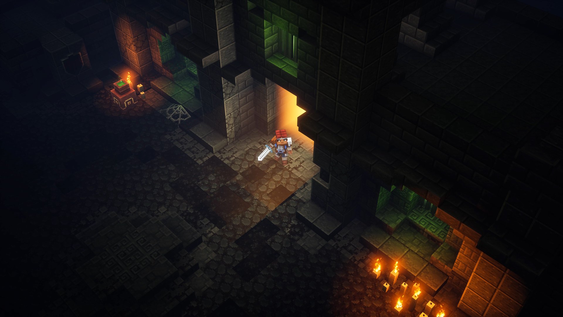Minecraft Dungeons HD Wallpaper - Mysterious Crypt Adventure