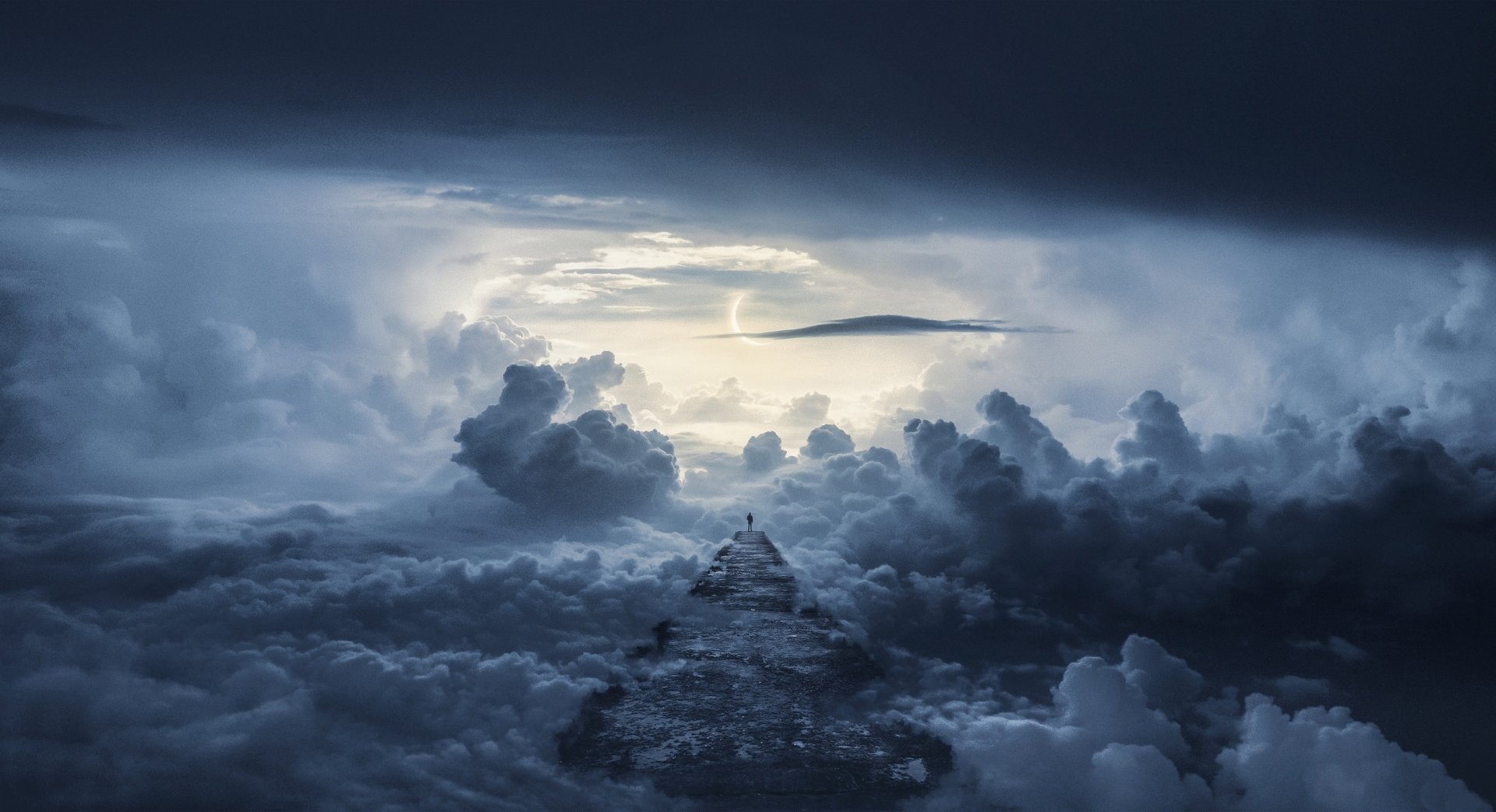 Alone Above the Clouds — Surreal HD Wallpaper by Mika Suutari ...