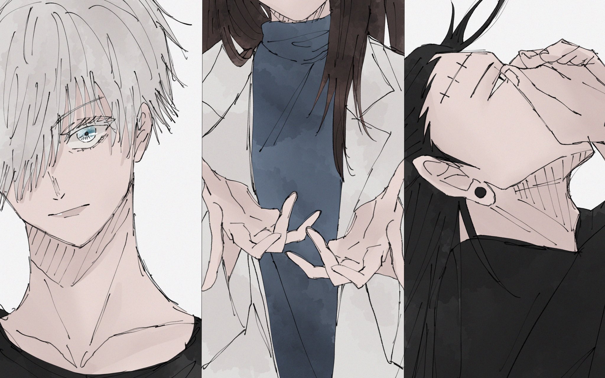 Download Blue Eyes White Hair Black Hair Brown Hair Shoko Ieiri Suguru ...