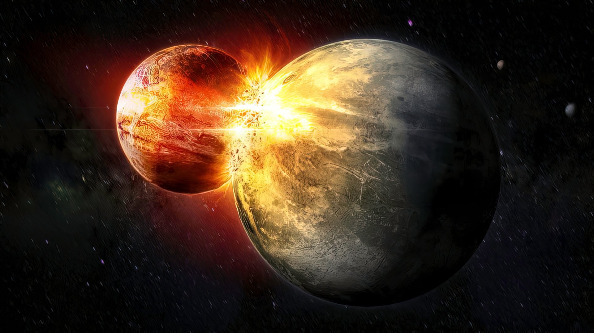 Worlds Collide - Sci-Fi 2K Quad HD Wallpaper | 3800x2136 | Wallpaper Abyss