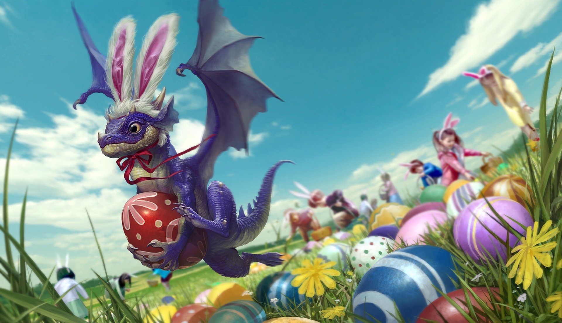 Download Easter Egg Easter Fantasy Dragon HD Wallpaper by Godfrey Escota