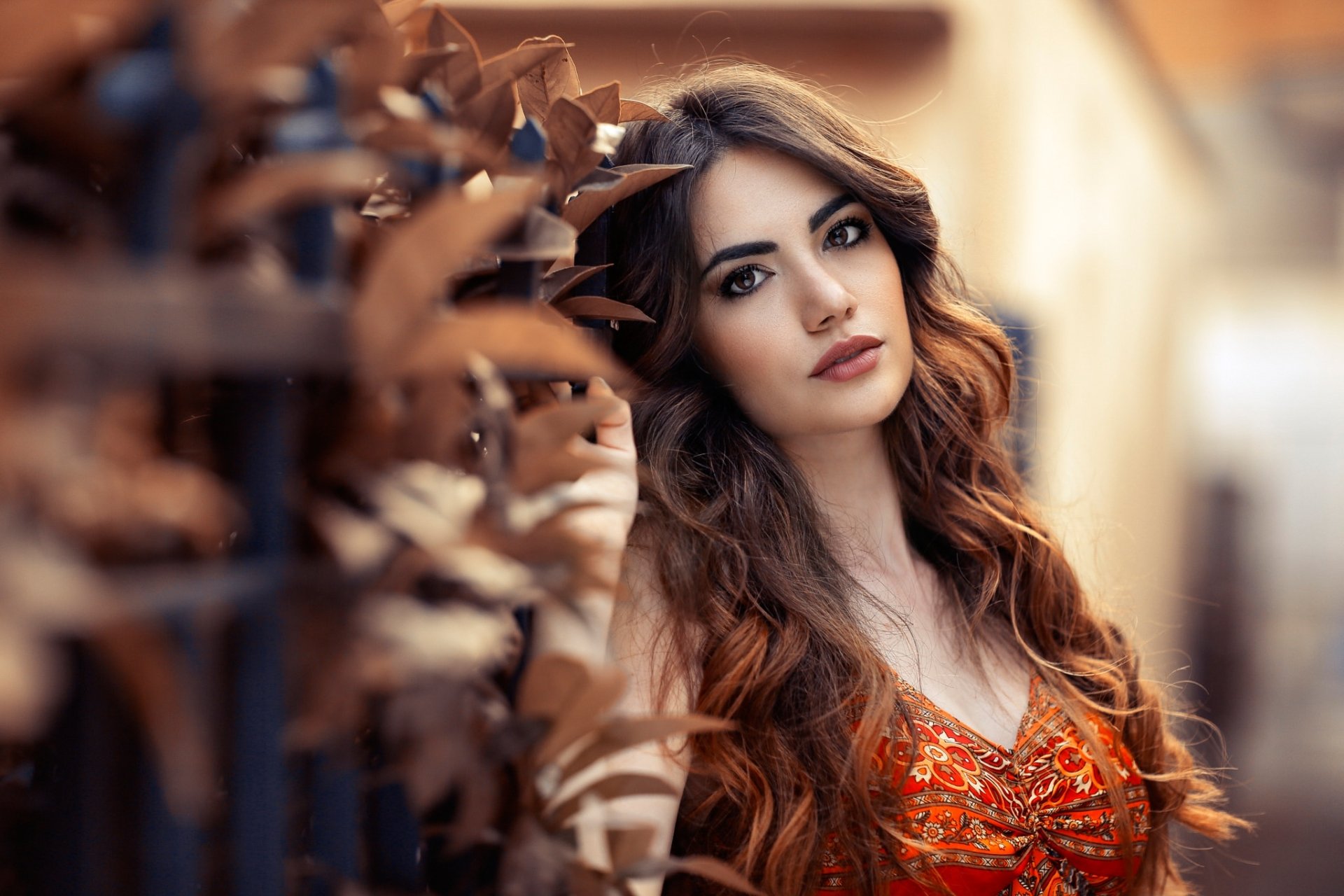Download Brown Eyes Brunette Woman Model HD Wallpaper by Alessandro Di ...