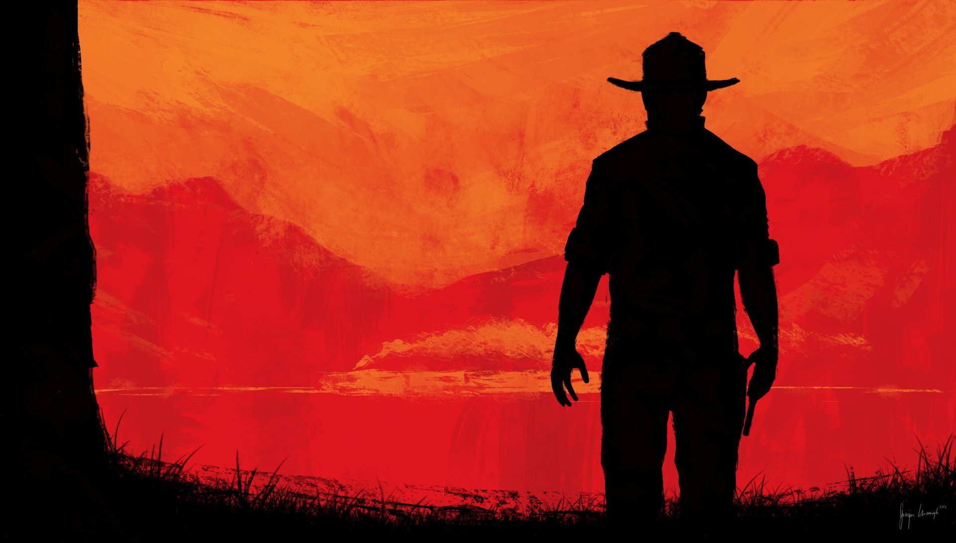 Red Dead Redemption 2 HD Wallpaper – Arthur Morgan Cowboy Silhouette by ...