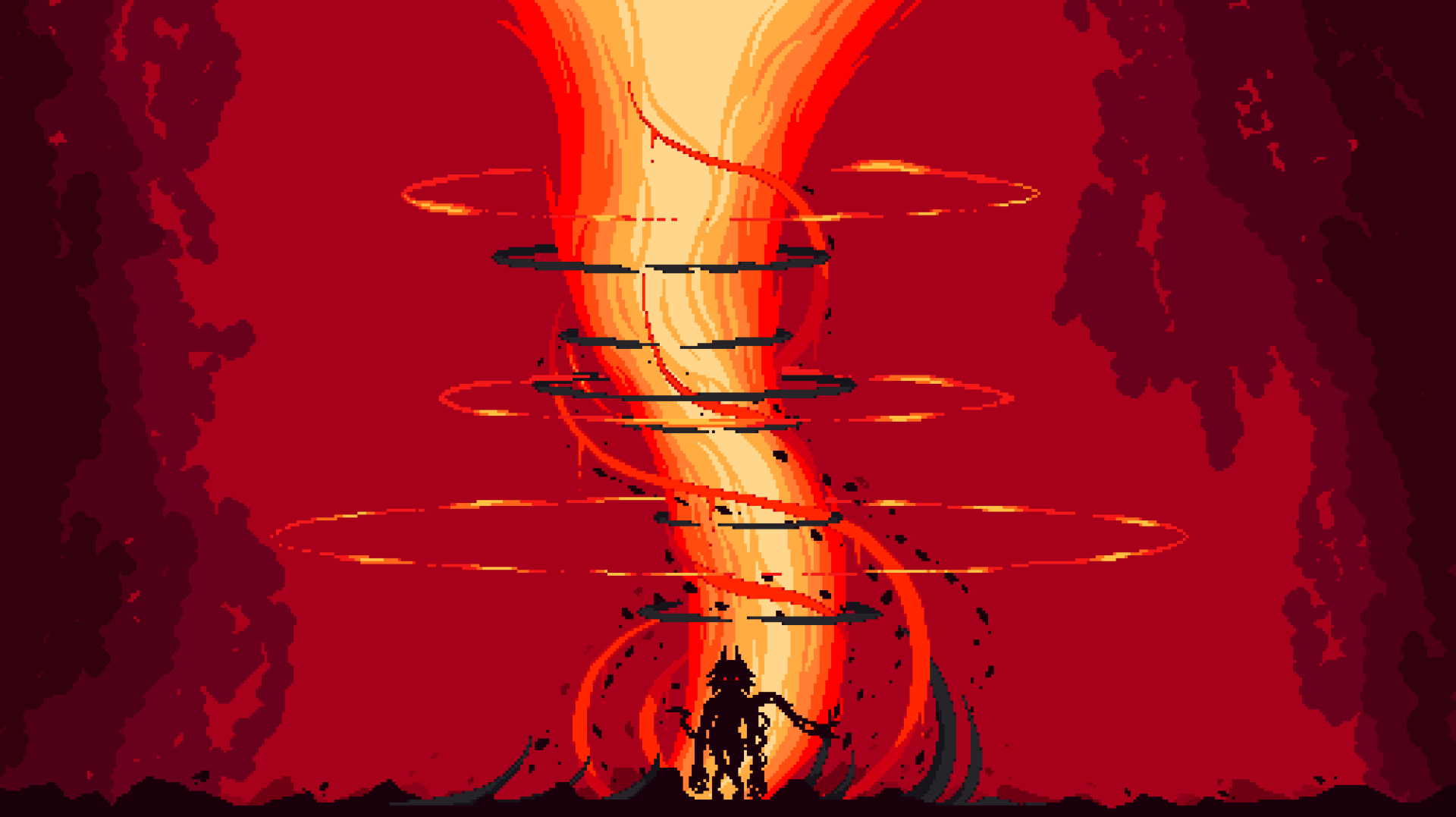 4K Ultra HD Pixel Art: Fiery Cyclone Adventure
