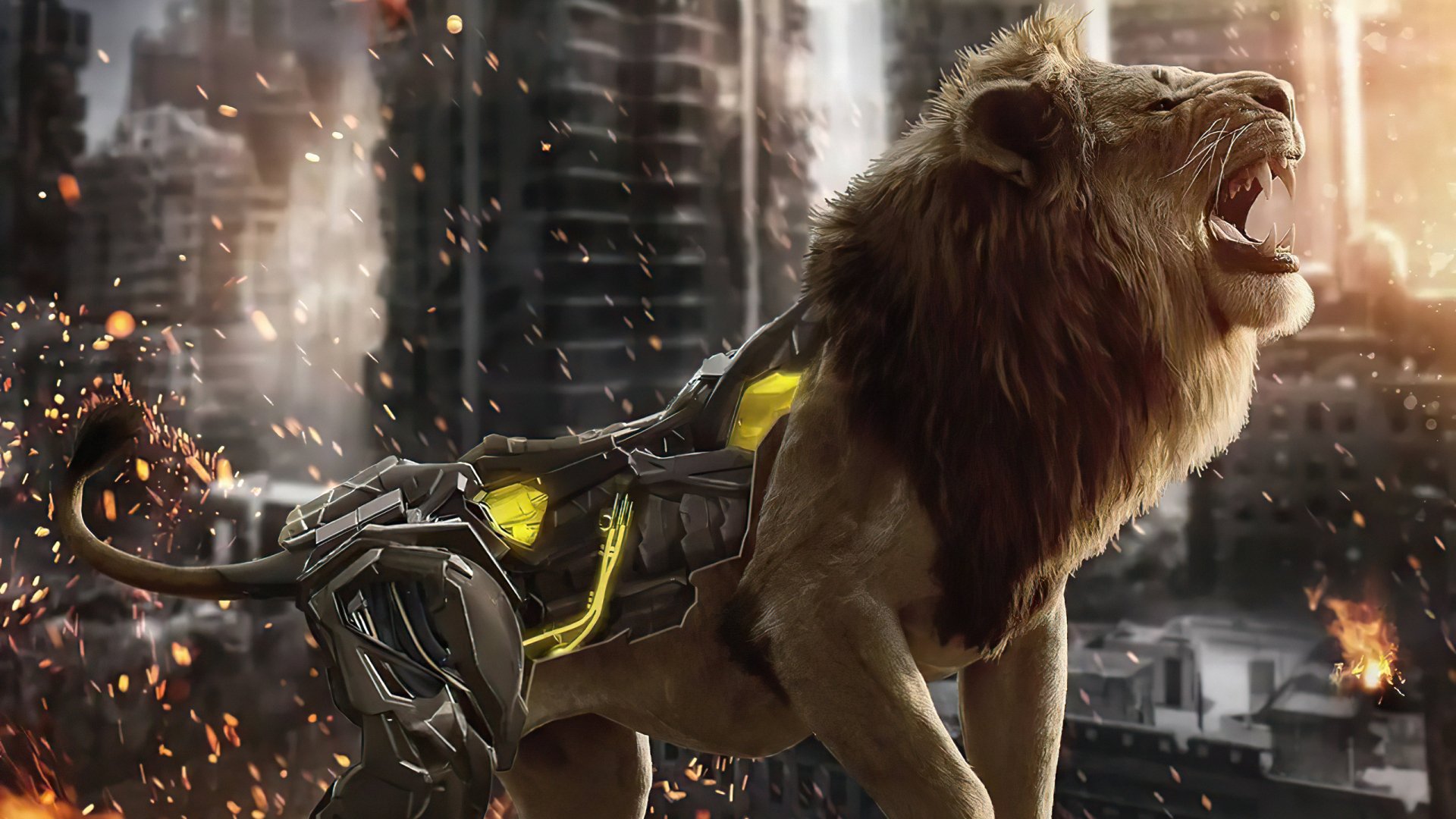 Download Lion Sci Fi Cyborg HD Wallpaper by ml_g.d